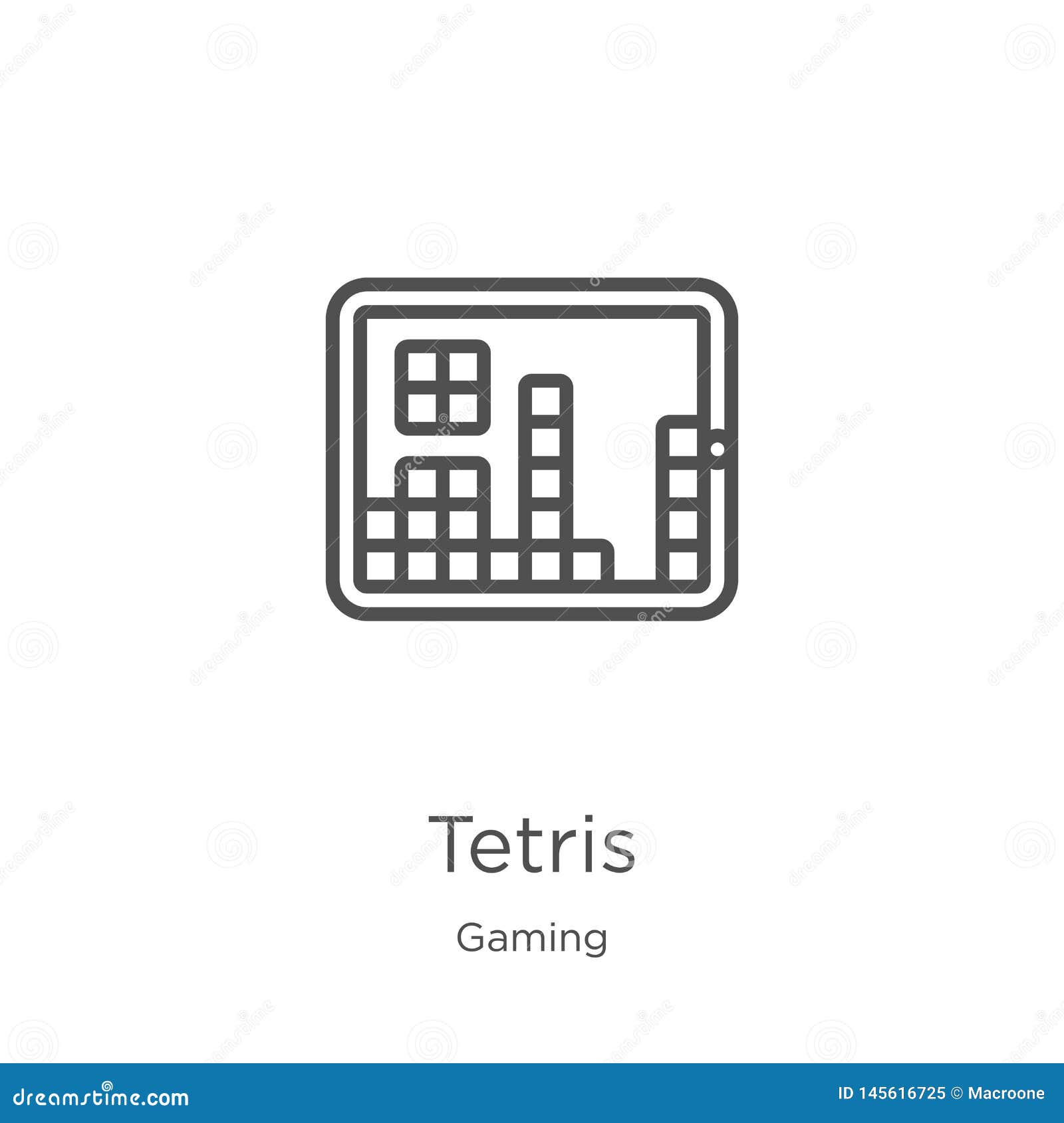 Tetris Icon Vector from Gaming Collection. Thin Line Tetris Outline ...
