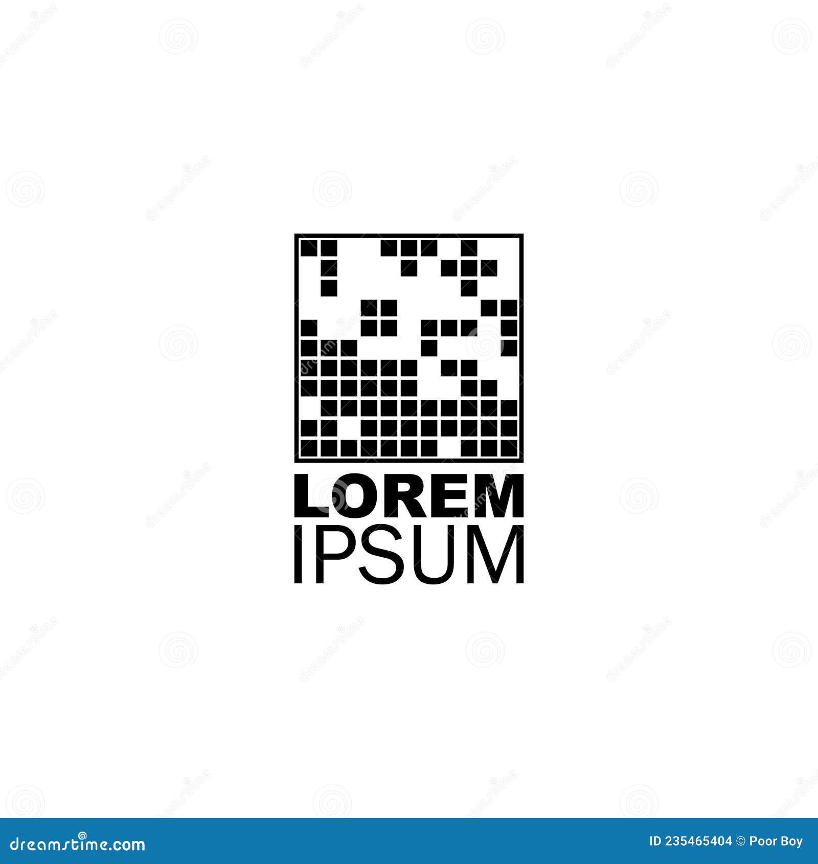 Tetris Logo Design Vector Template. Stock Vector - Illustration of font ...