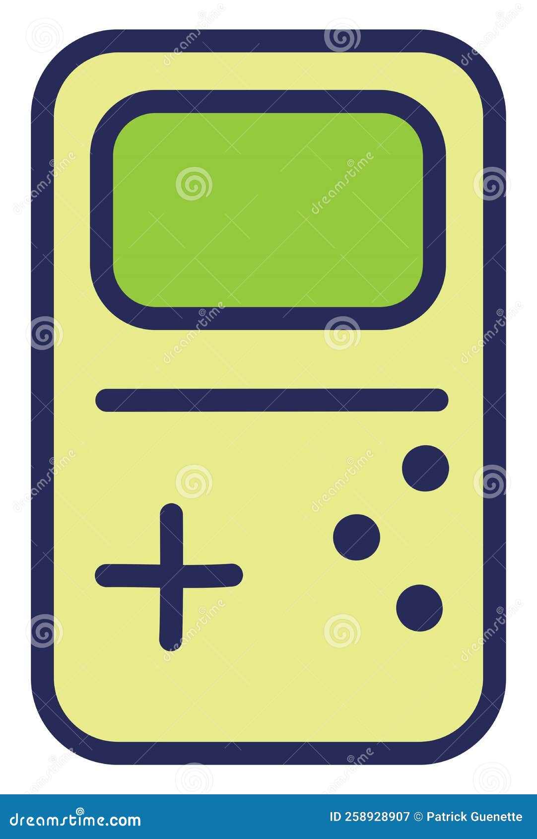 Tetris portable, icon stock vector. Illustration of vintage - 258928907