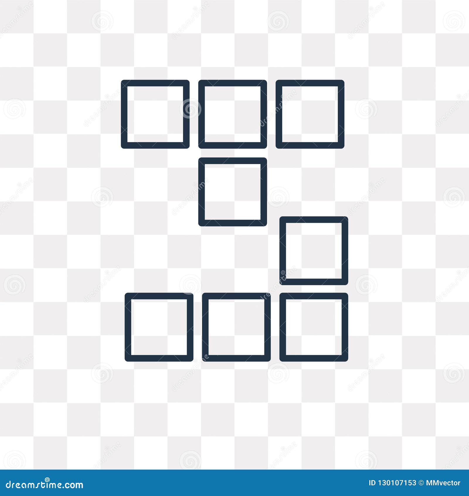 Tetris Vector Icon Isolated on Transparent Background, Linear Te Stock ...