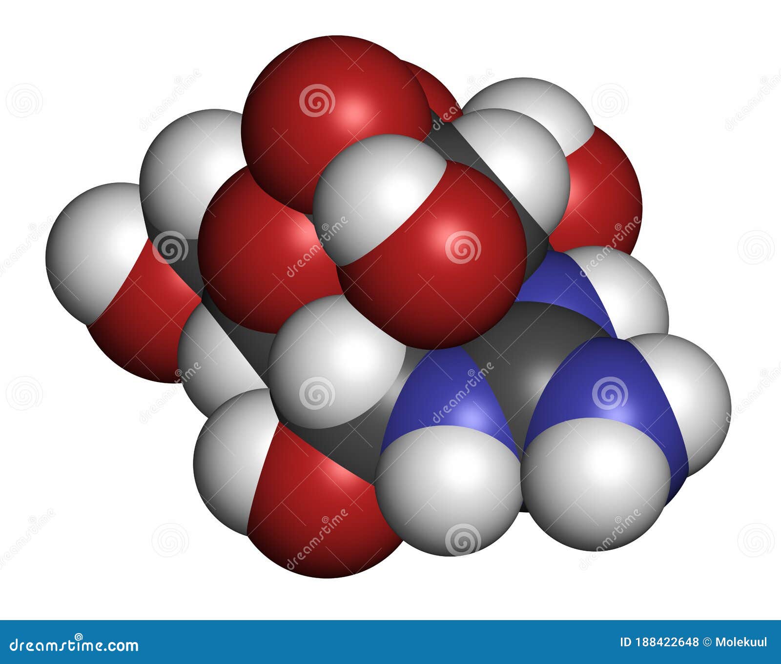 Tetrodotoxin TTX Pufferfish Neurotoxin Molecule, 3D Rendering. Atoms ...