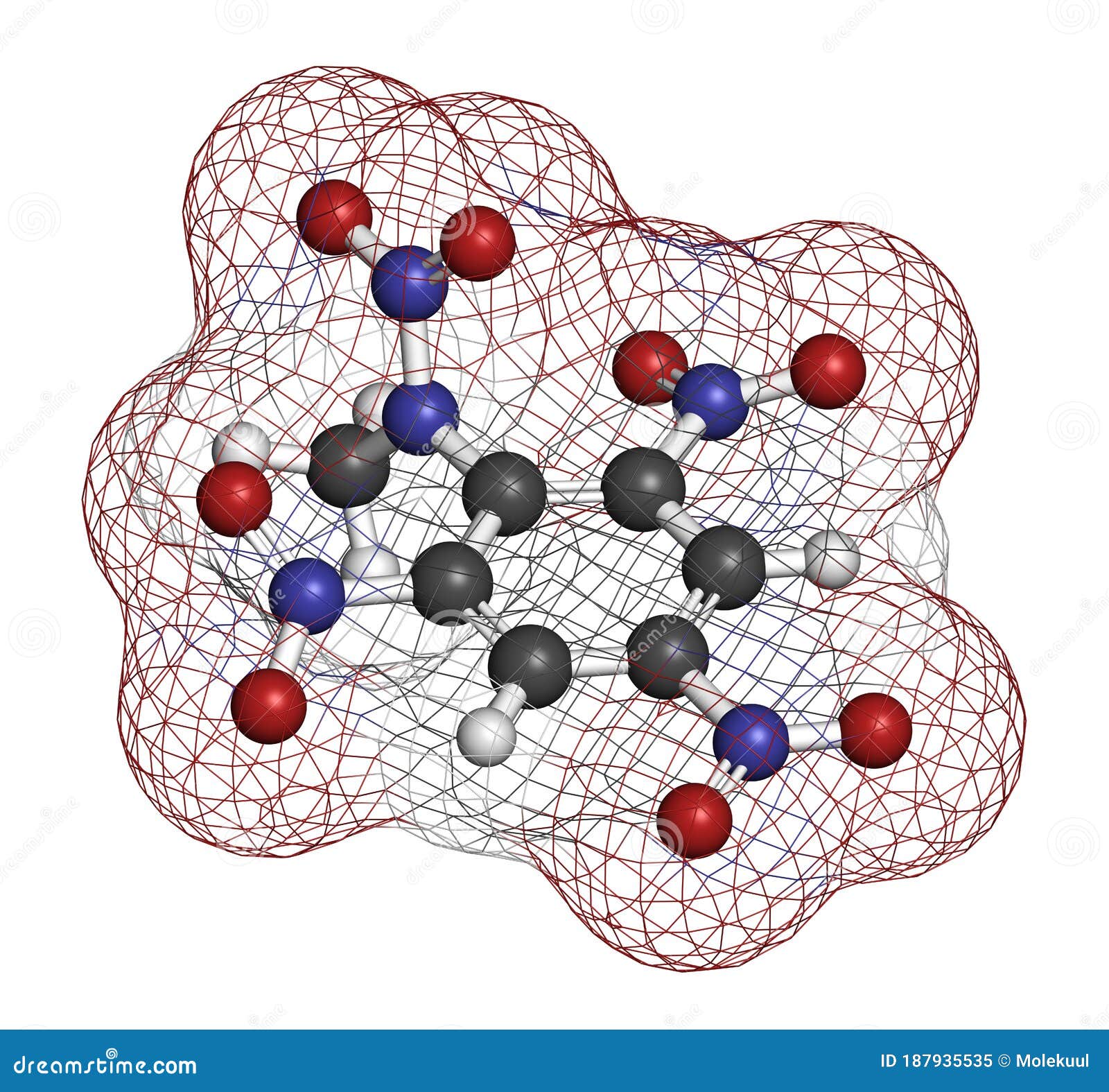 Tetryl Explosive Molecule. 3D Rendering Stock Illustration ...