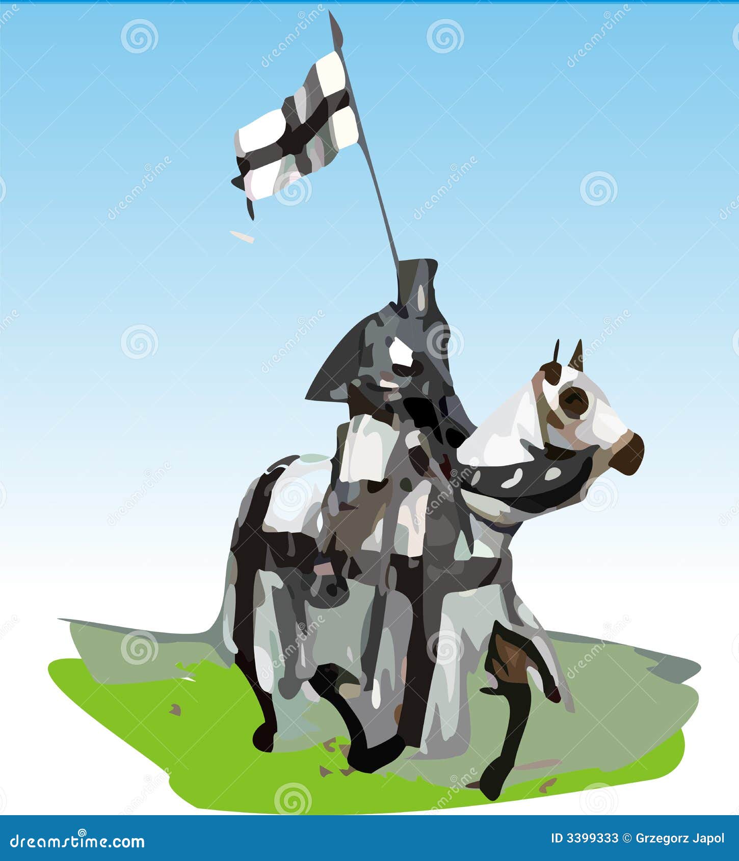 Teutonic Knight With Horse Picture. Image: 3399333
