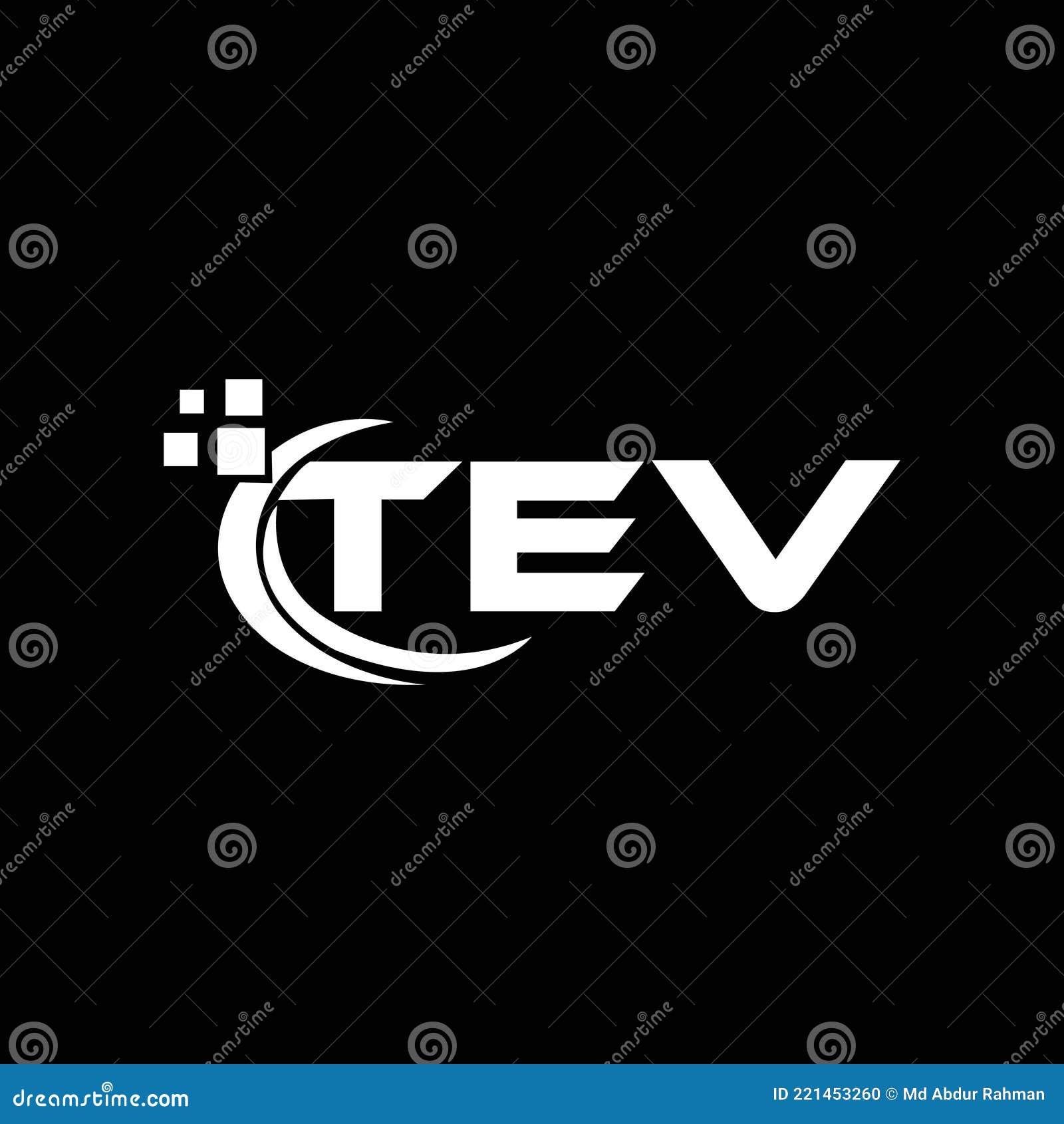 TEV Letter Logo Design on Black Background. TEV Creative Initials ...
