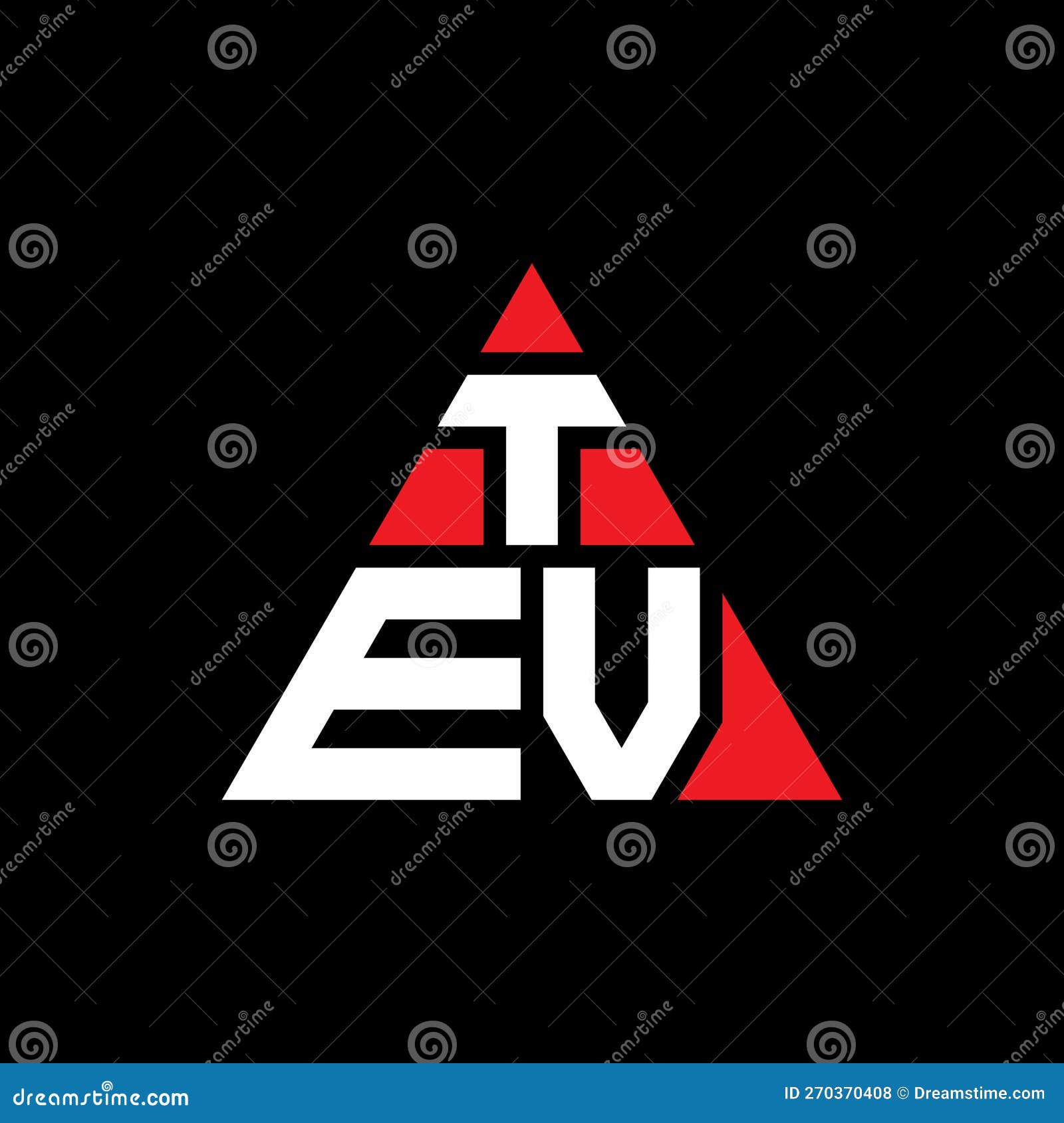 TEV Triangle Letter Logo Design with Triangle Shape. TEV Triangle Logo ...