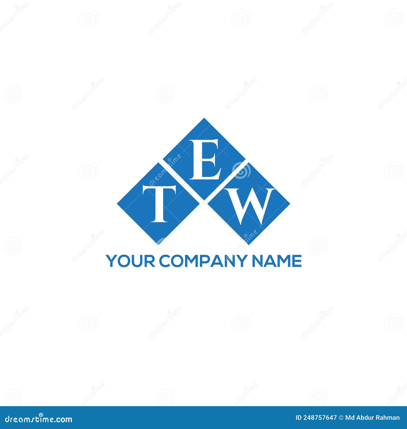 TEW Letter Logo Design on BLACK Background. TEW Creative Initials ...