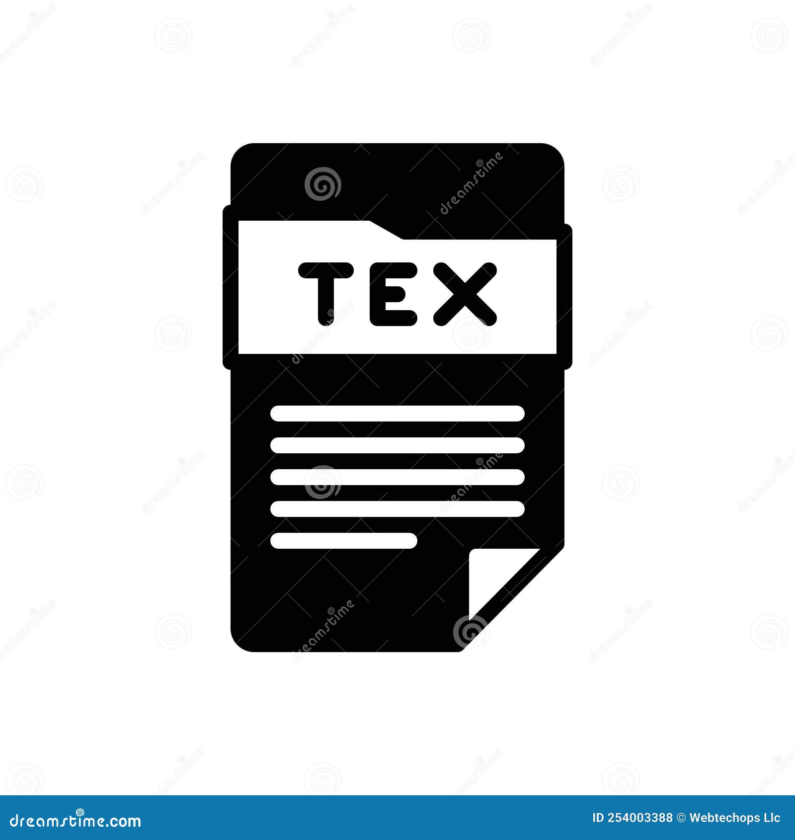 Black Solid Icon Tex, Document and Extension Stock Illustration ...