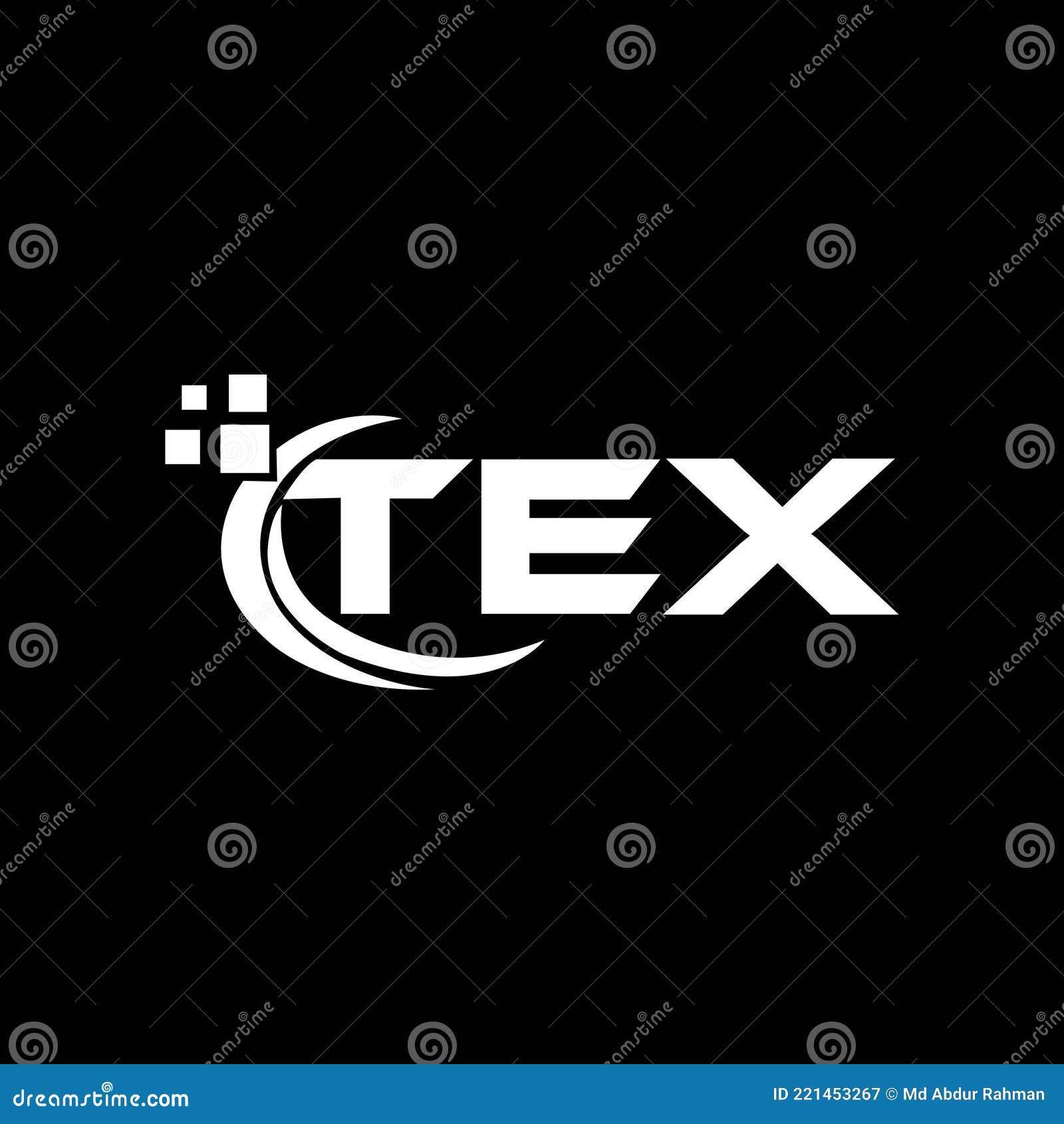 TEX Letter Logo Design on Black Background. TEX Creative Initials ...