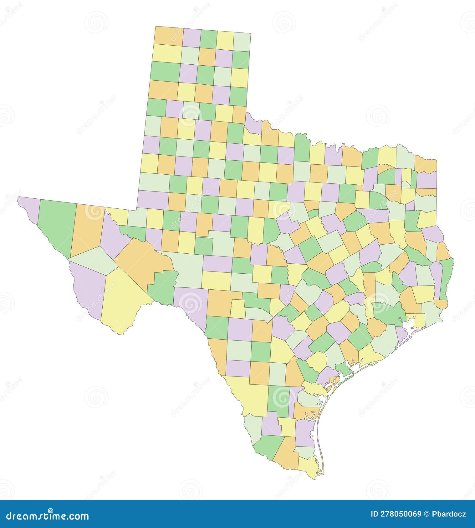 Texas - Detailed Editable Political Map. Stock Vector - Illustration of ...