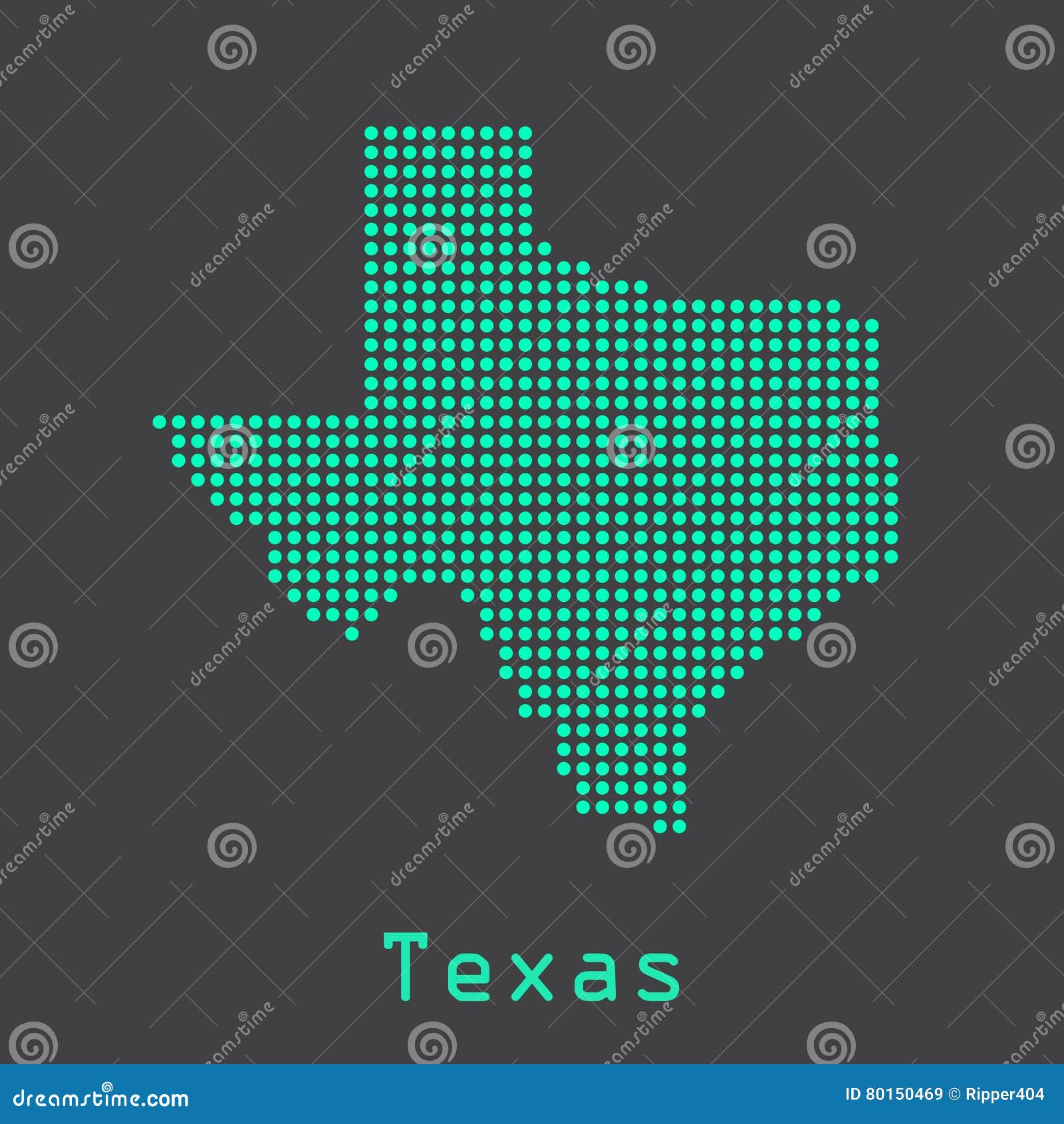Texas Abstract Dots State Map. Dotted Style Stock Vector - Illustration ...