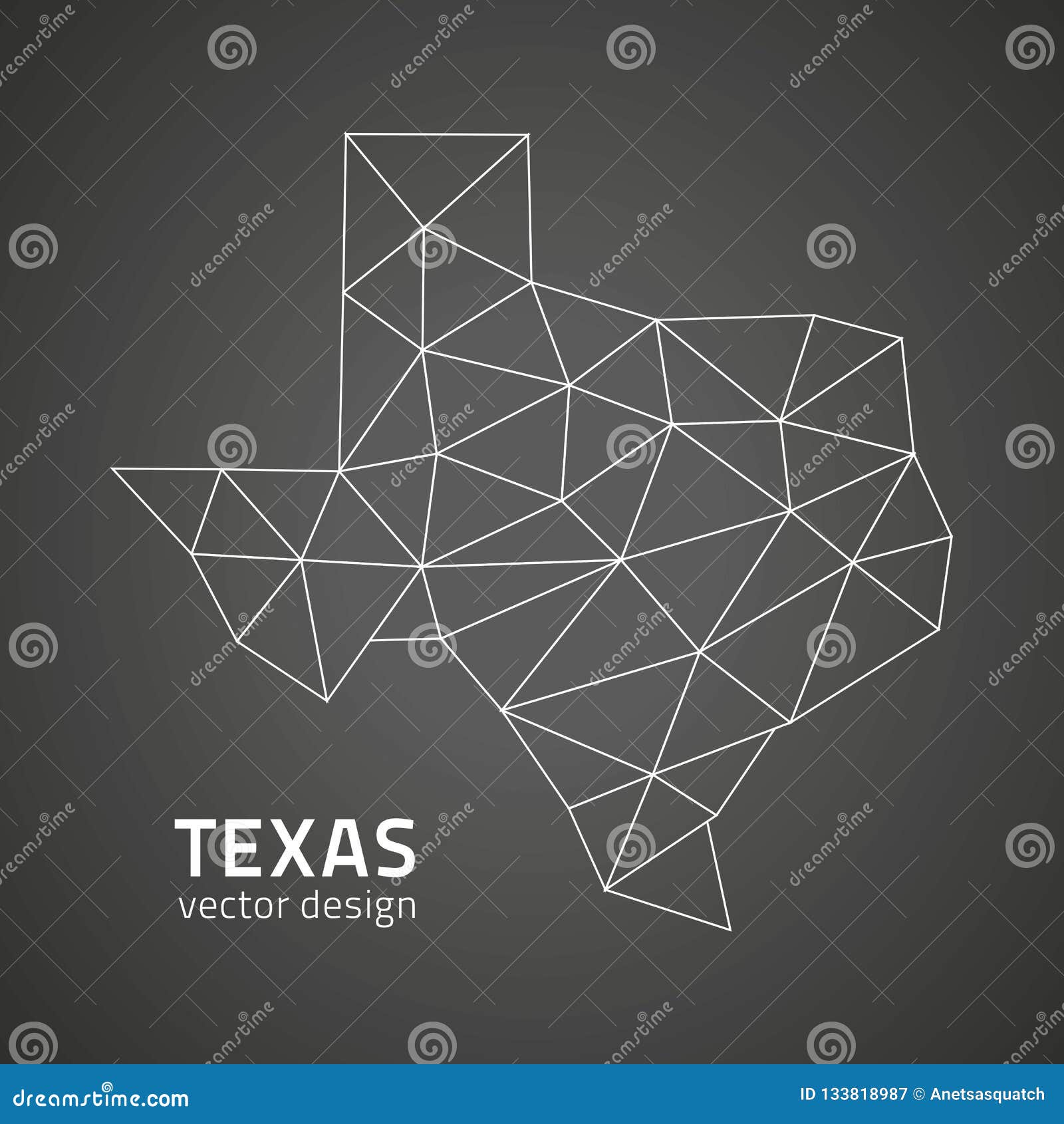 Texas Black Triangle Mosaic Vector Outline Map Stock Vector ...