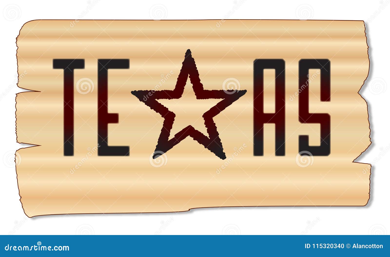 Texas Brand on a Pine Board Stock Vector - Illustration of sign, star ...