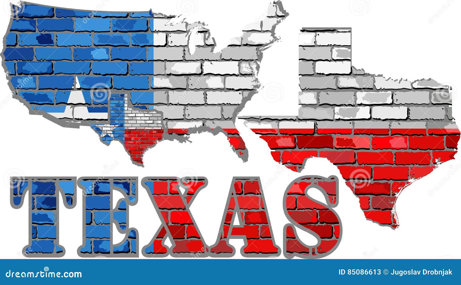 Texas on a brick wall stock vector. Illustration of paint - 85086613