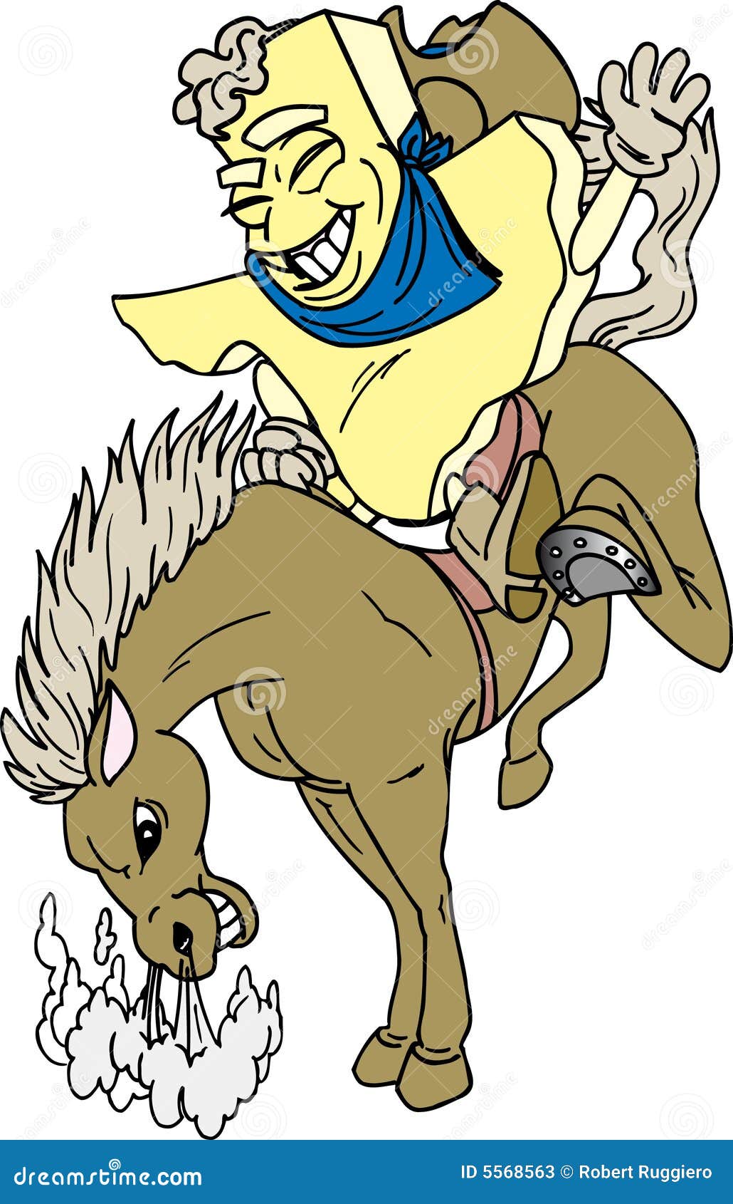 Texas Bronco Rider stock vector. Illustration of mean - 5568563