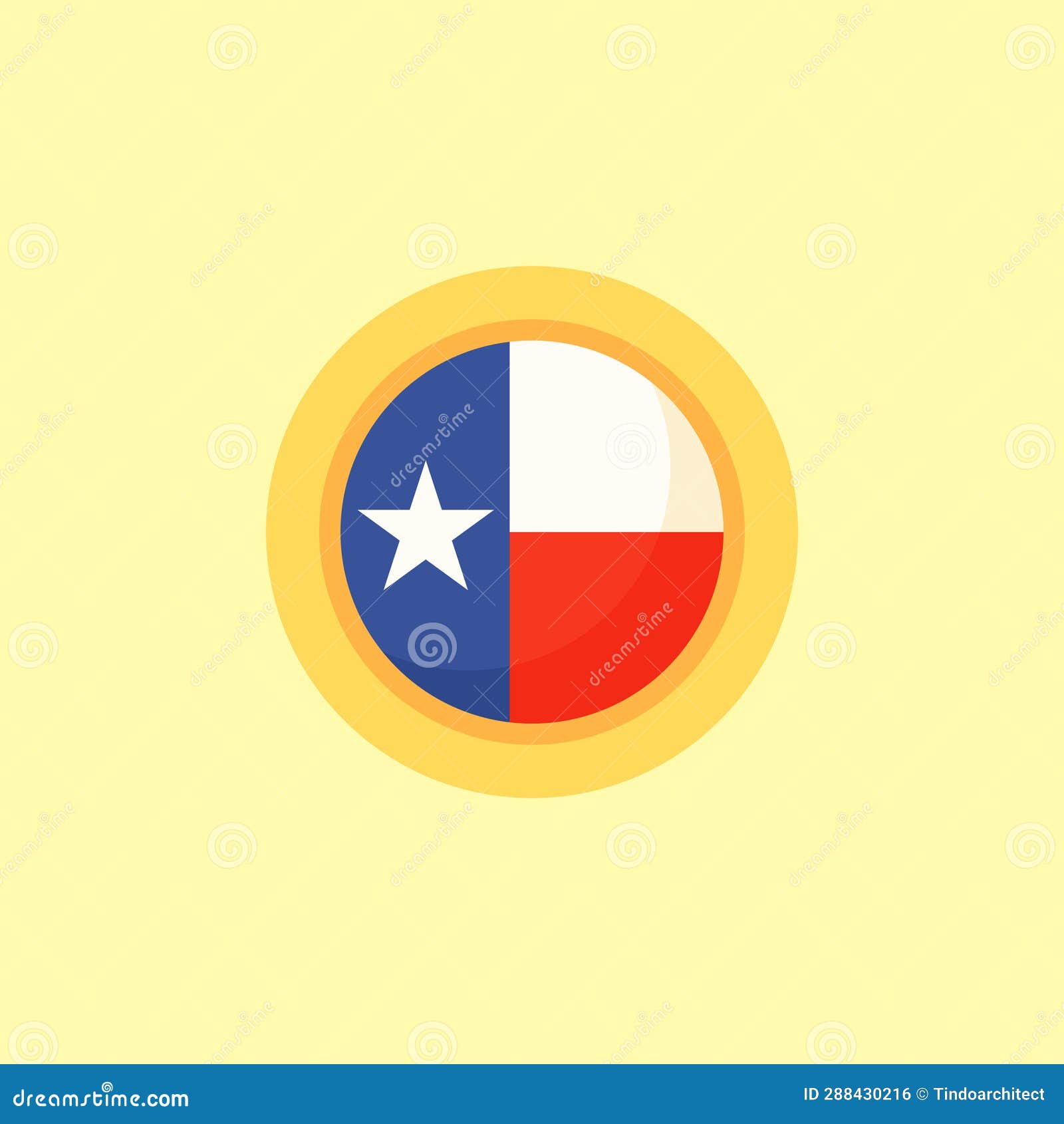Texas - Circular Flag stock vector. Illustration of texan - 288430216