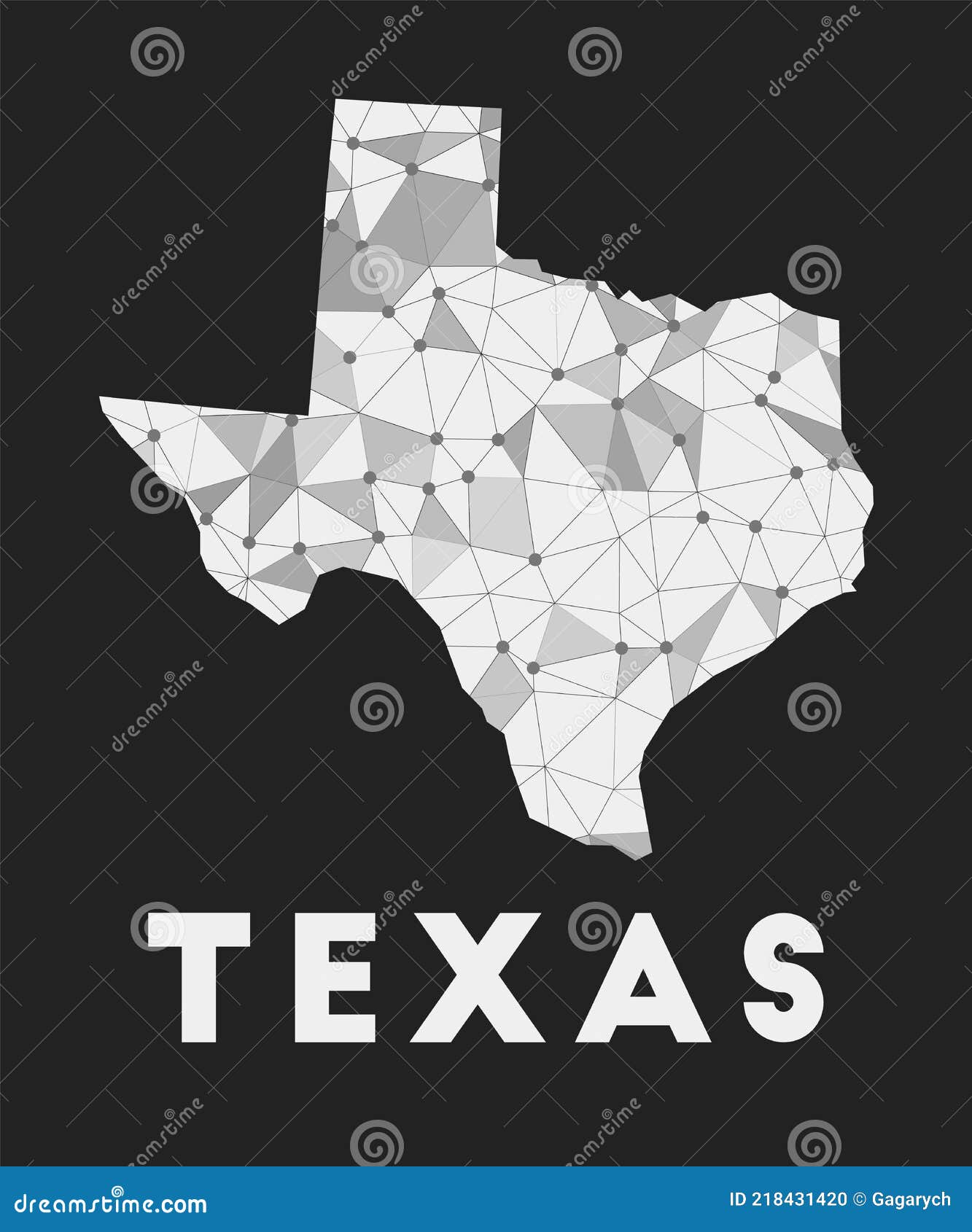 Texas - Communication Network Map of Us State. Stock Vector ...