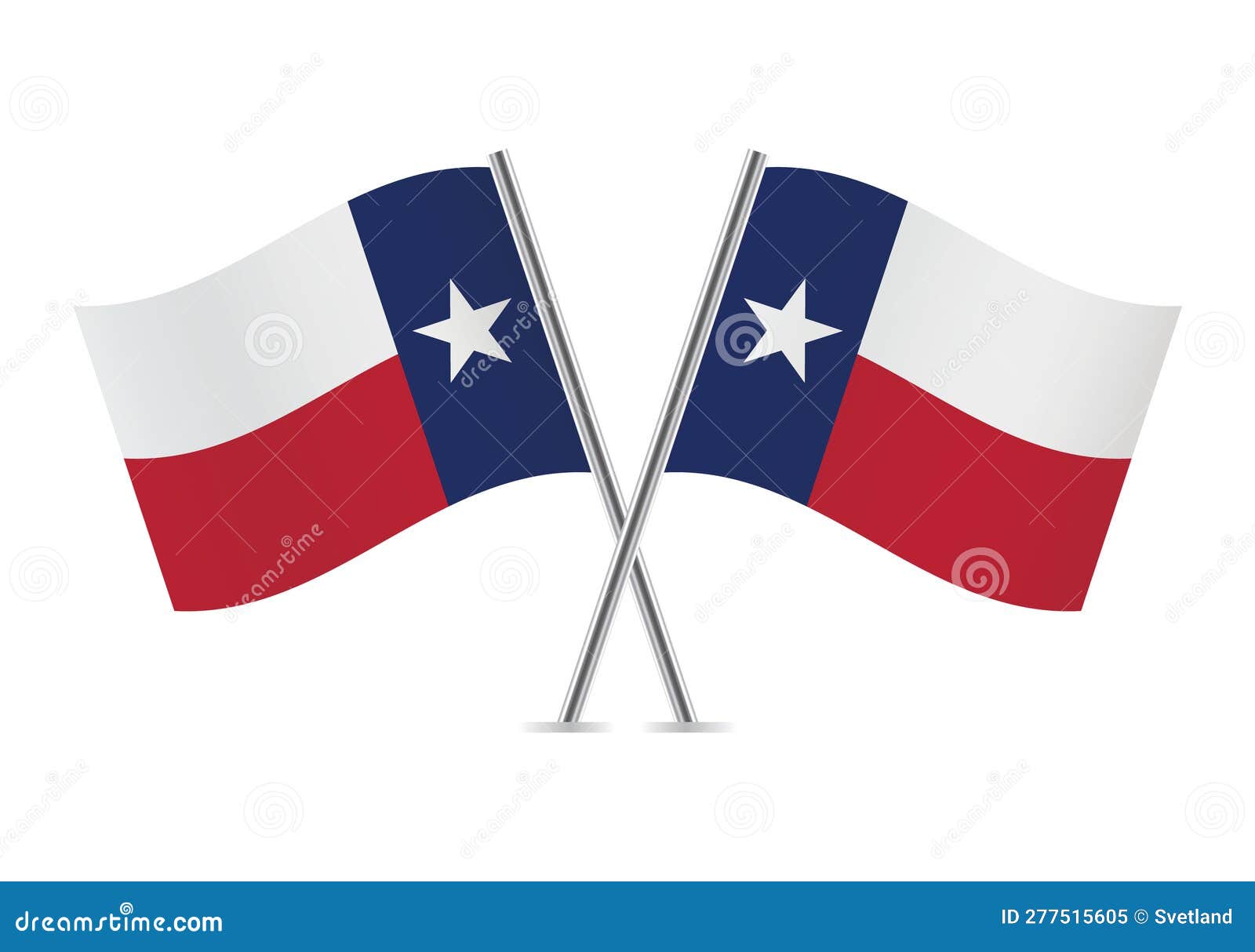 Texas Crossed Flags. Texan Flags on White Background Stock Vector ...