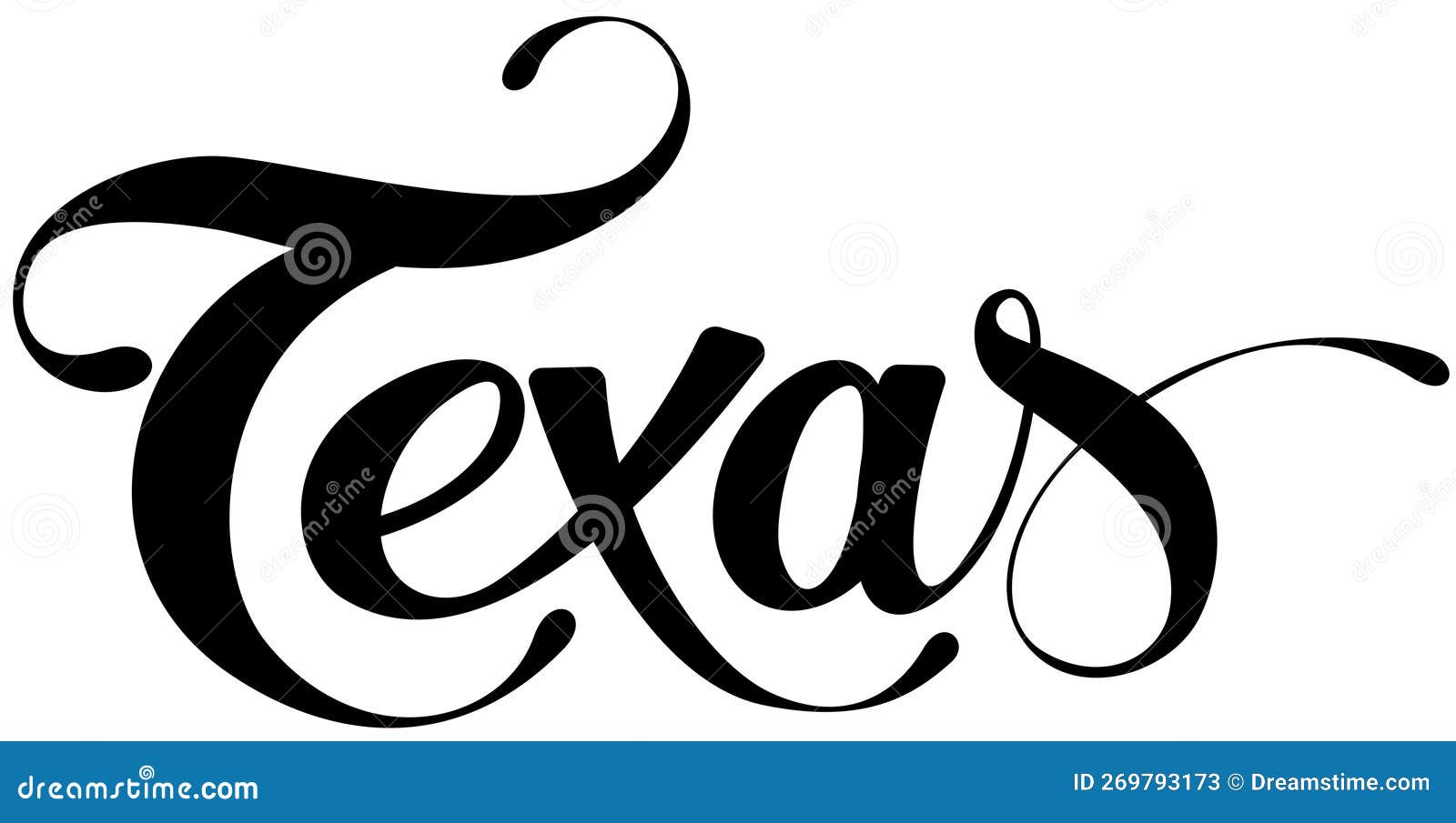 Texas - Custom Calligraphy Text Stock Vector - Illustration of ...