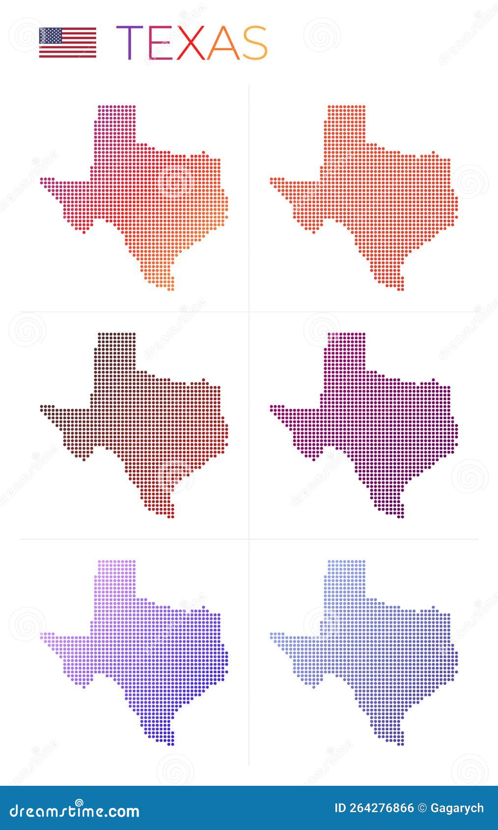 Texas dotted map set. stock vector. Illustration of global - 264276866