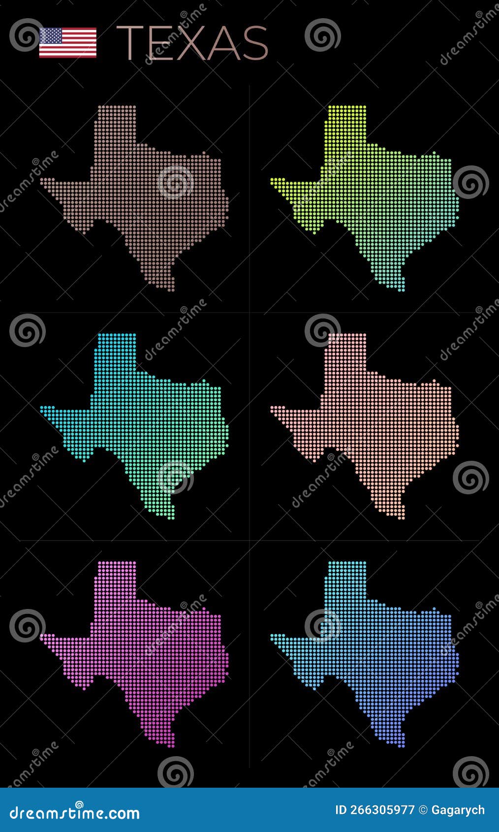 Texas dotted map set. stock vector. Illustration of atlas - 266305977