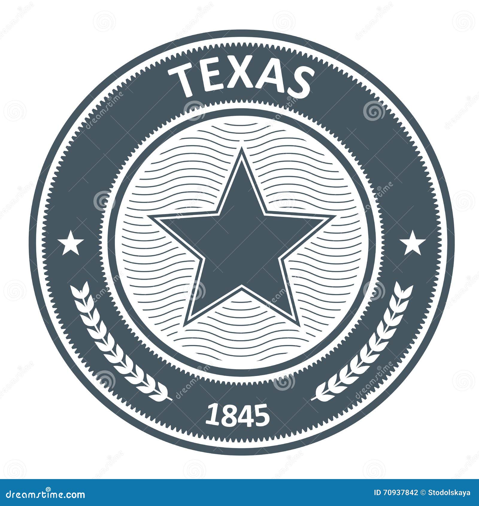 Texas Emblem - Stamp with Star Stock Vector - Illustration of symbol ...