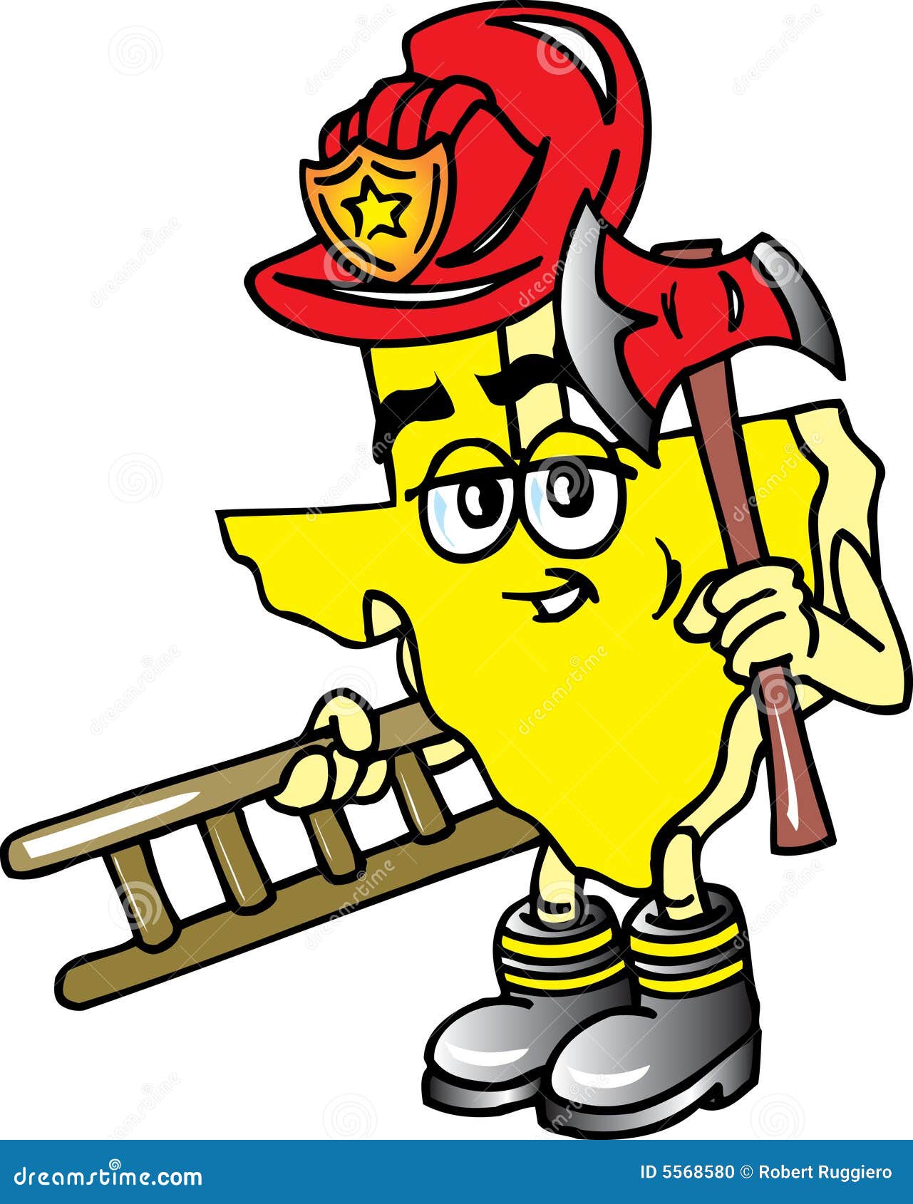 Texas Fireman stock vector. Illustration of rescue, cartoon - 5568580