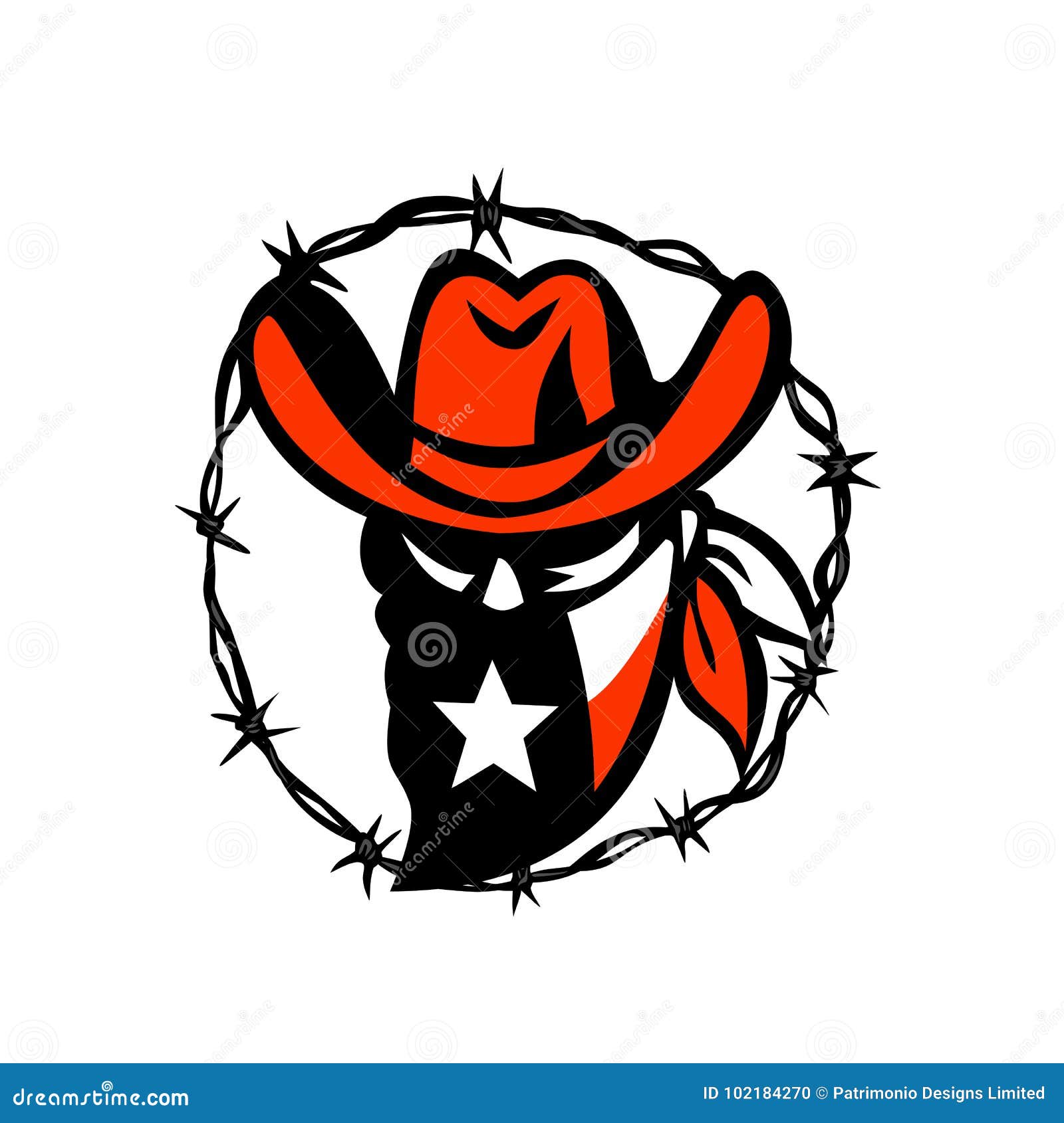 Texas Flag Barb Wire Icon Proscrito Texan Ilustración del Vector ...