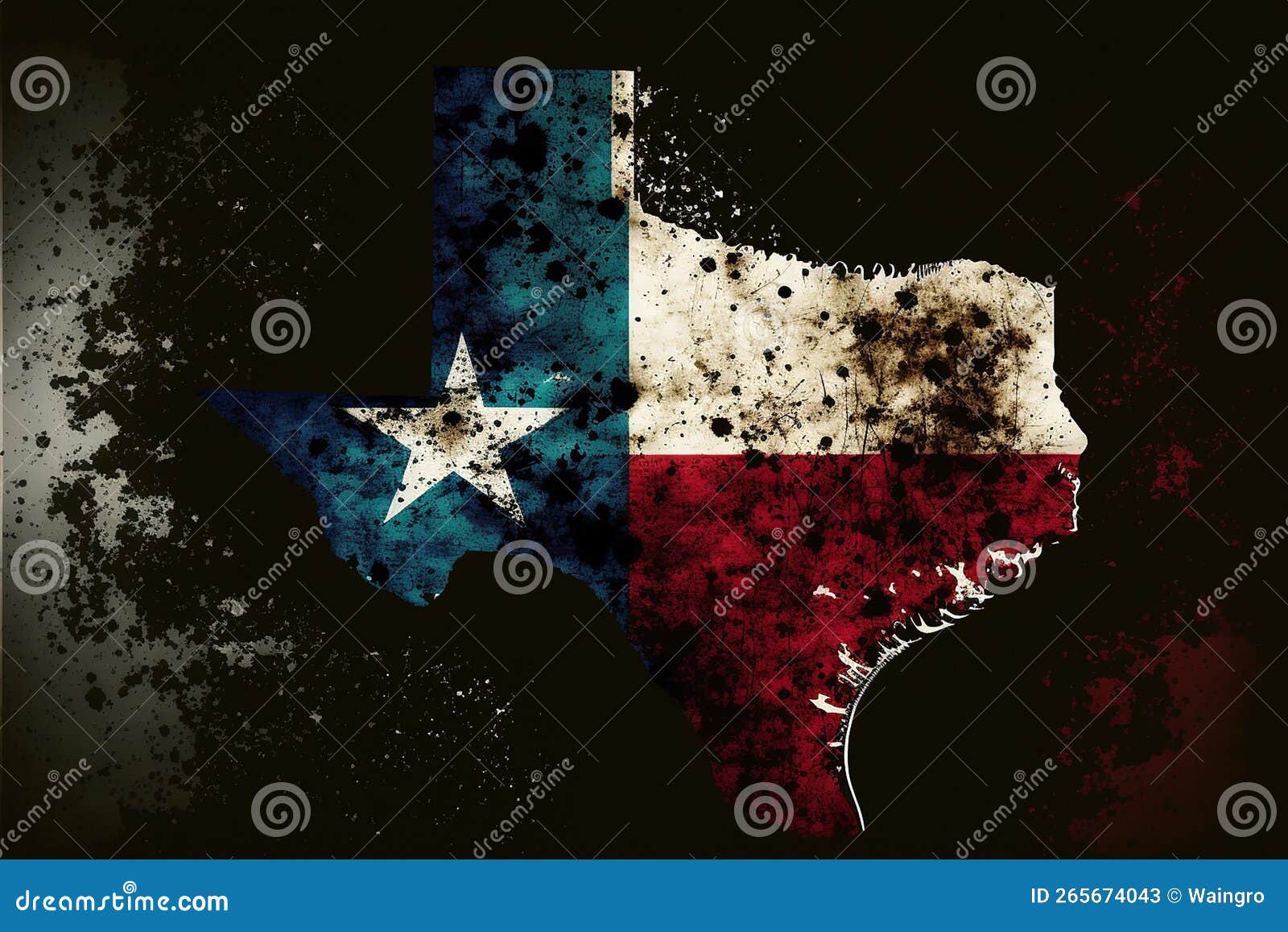 Texas Flag Map Illustration in Grunge Style Stock Image - Image of ...