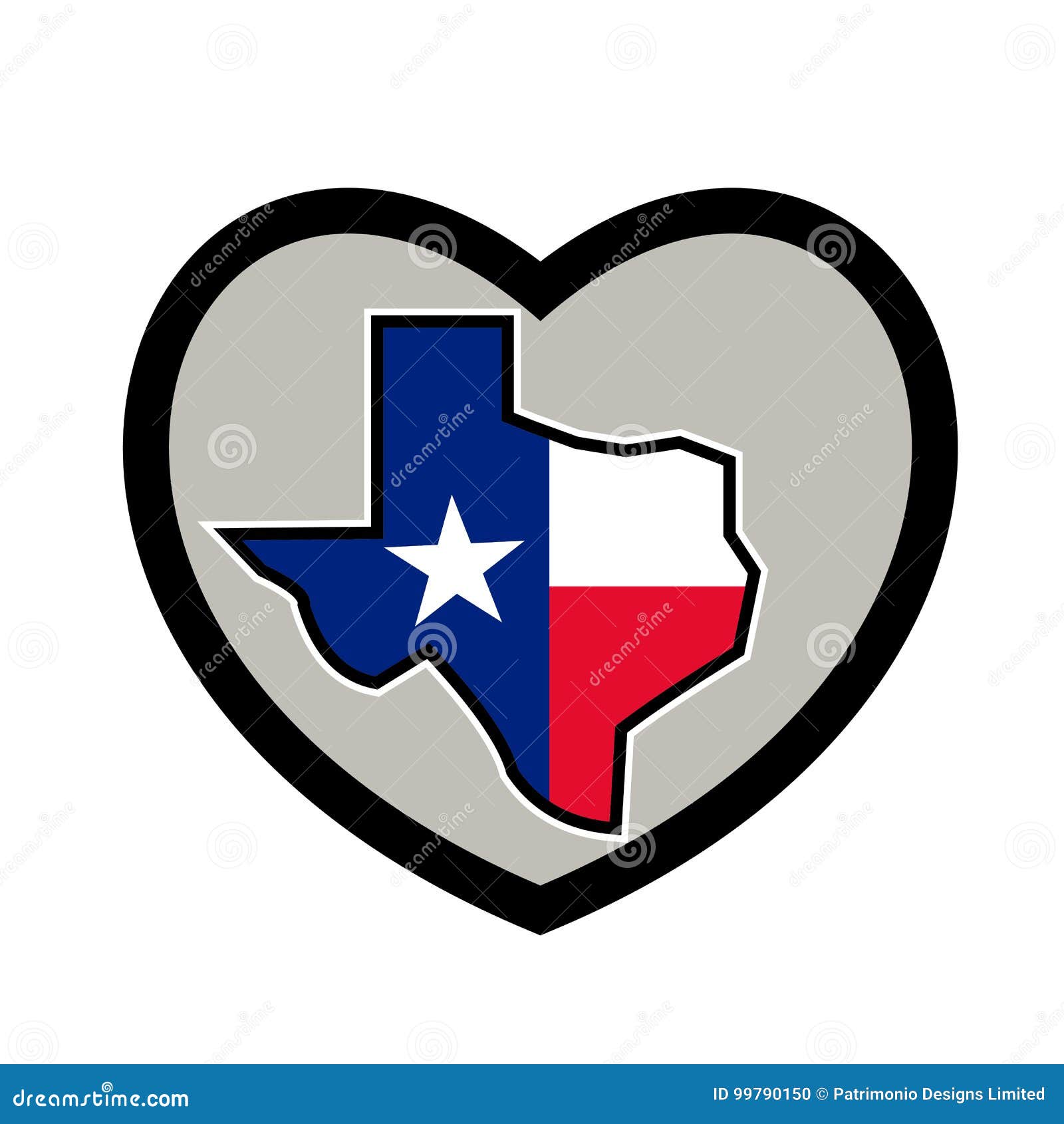Texas Flag Map Inside Heart Icon Stock Vector - Illustration of star ...