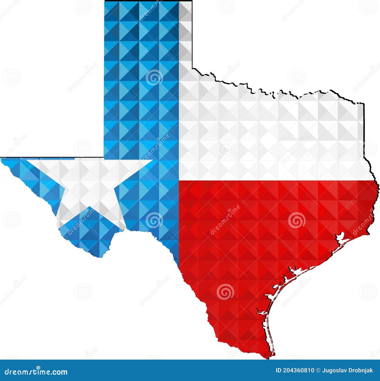 Texas Geometric Map stock vector. Illustration of illustrated - 204360810