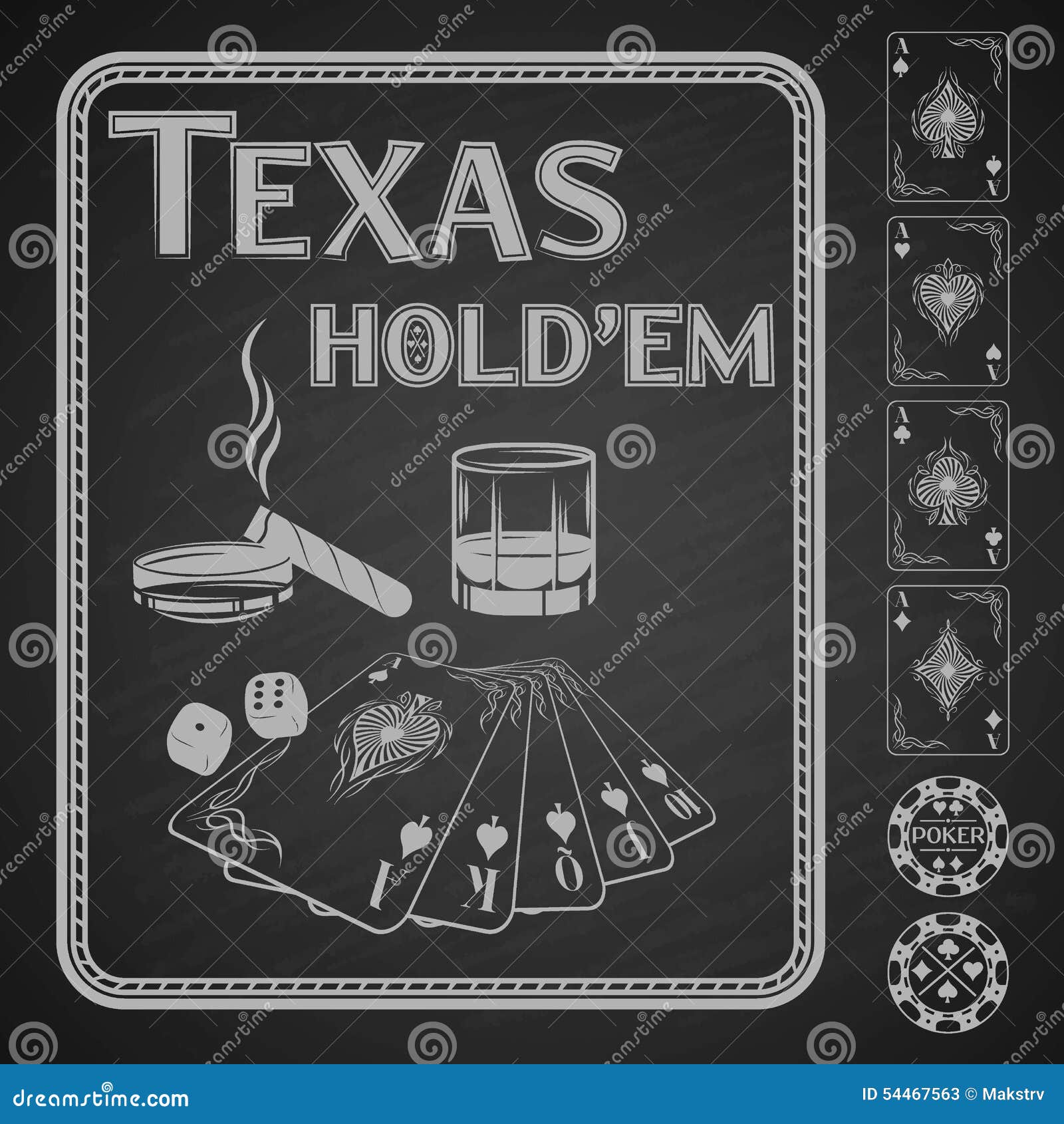 Texas Hold Em Poker. Vector Illustration Stock Illustration ...