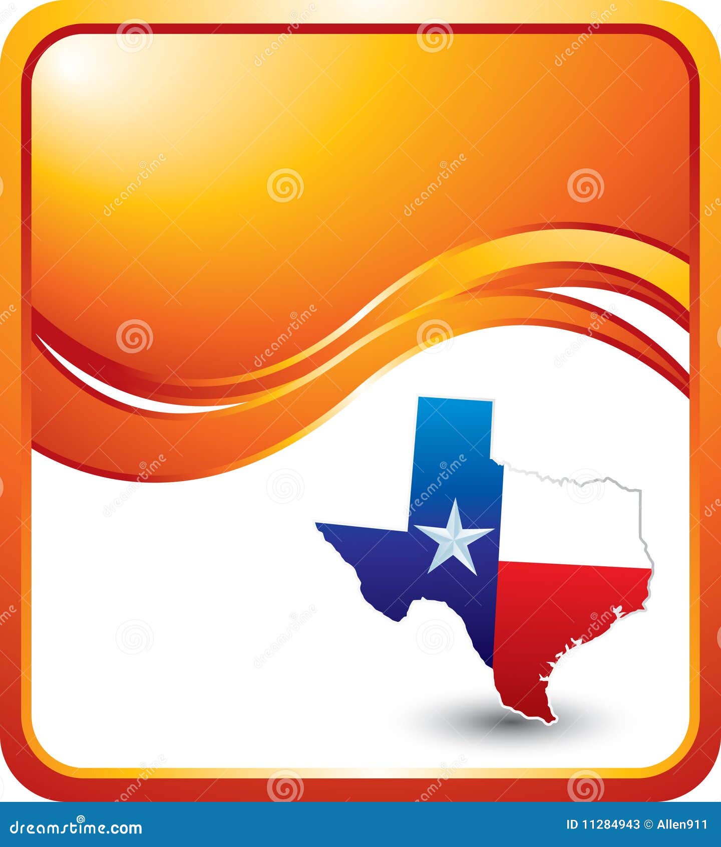 Texas Icon on Orange Wave Background Stock Vector - Illustration of ...