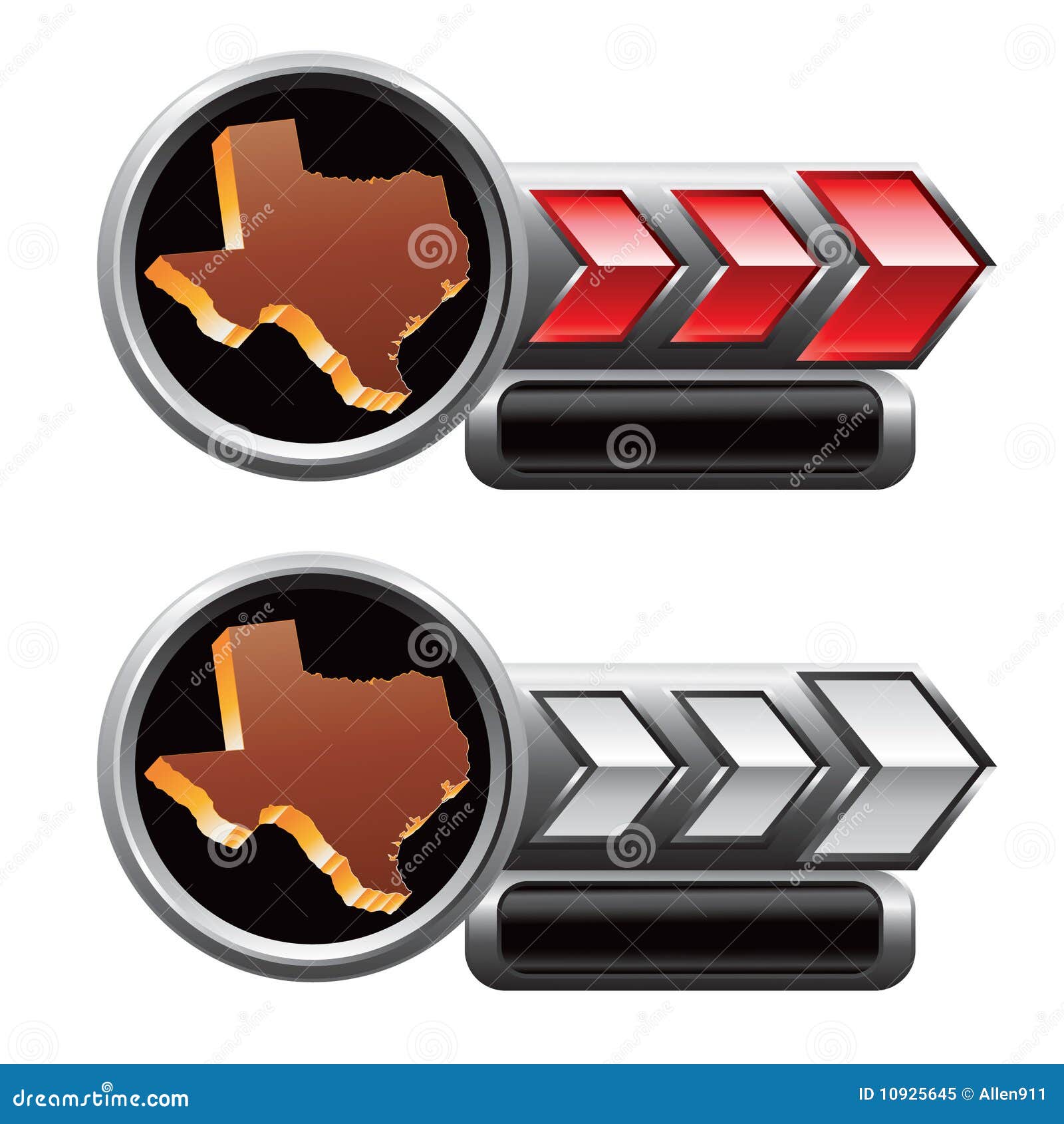Texas Icon on Red and Silver Arrow Banners Stock Vector - Illustration ...