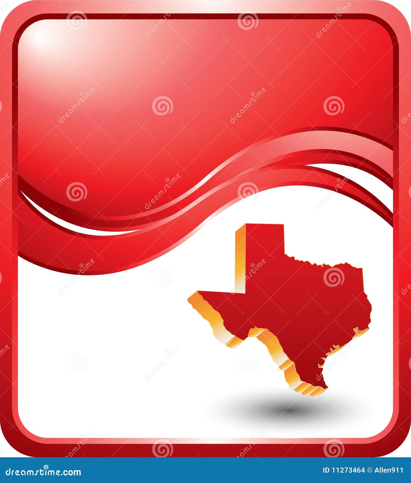 Texas Icon on Red Wave Backgrounds Stock Vector - Illustration of ...