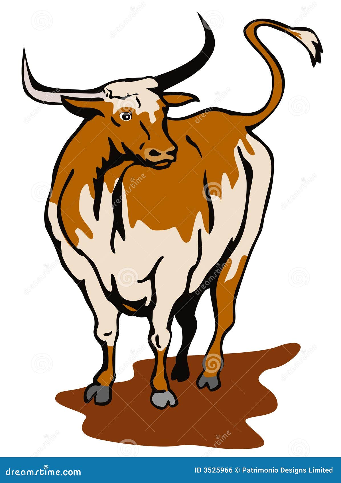 Texas Longhorn Bull Jumping Side View Continuous Line Drawing Cartoon ...