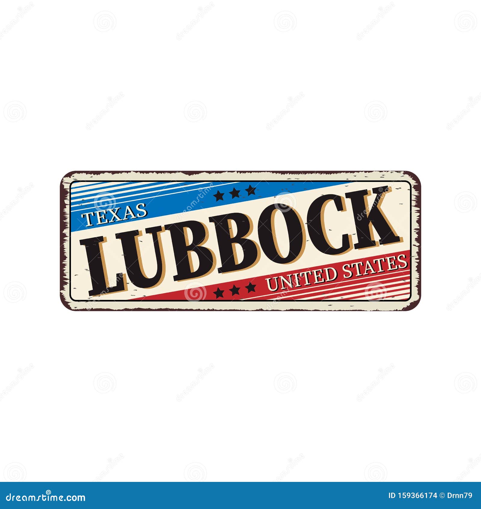 Texas LUBBOCK - Vector Illustration - Vintage Rusty Metal Sign Stock Vector - Illustration of ...