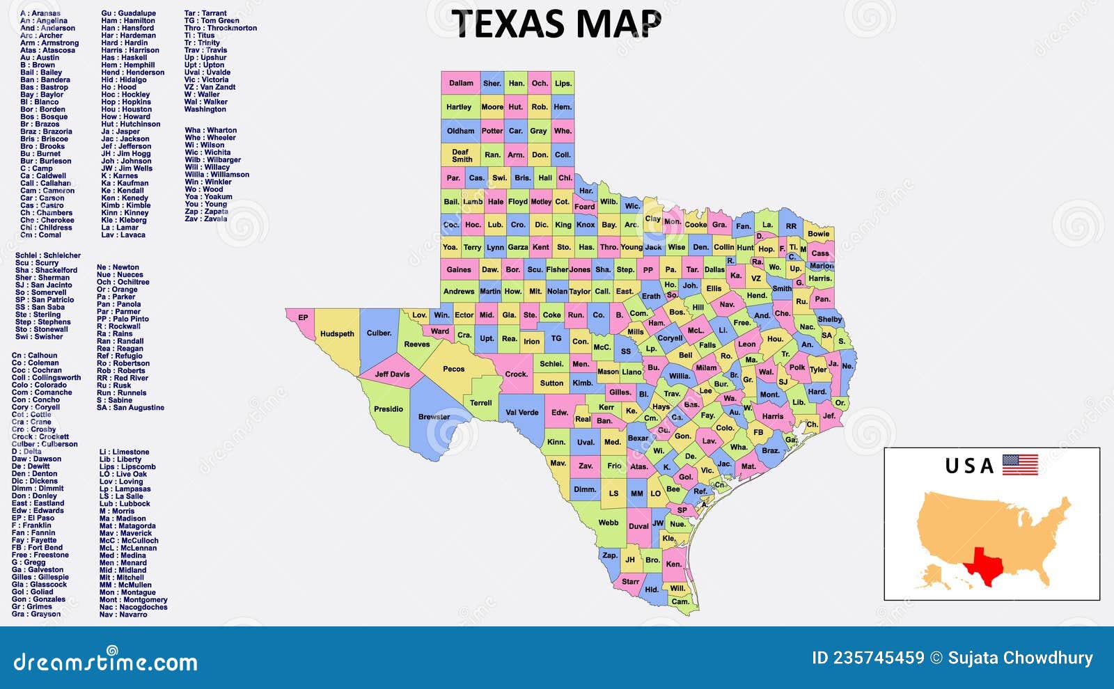 Texas Map. District Map of Texas in District Map of Texas in Color with ...