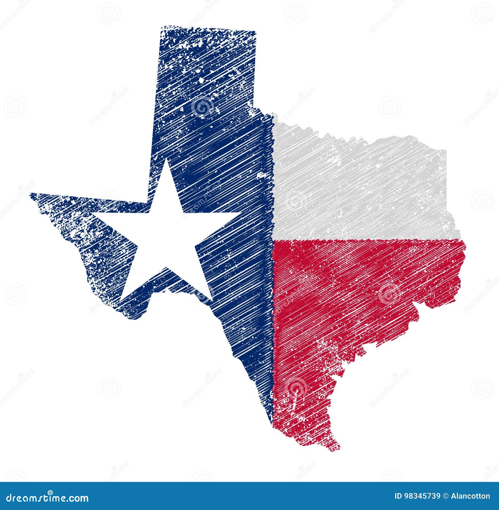 The State Of Texas Is Highlighted In Red. Vector Map Of The United ...