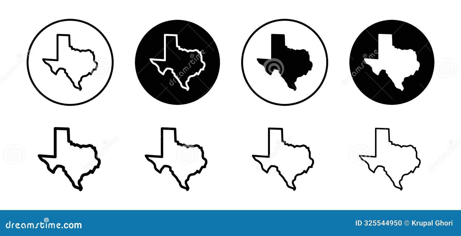 Texas Map Icon Vector Set Collection for Web Stock Illustration ...