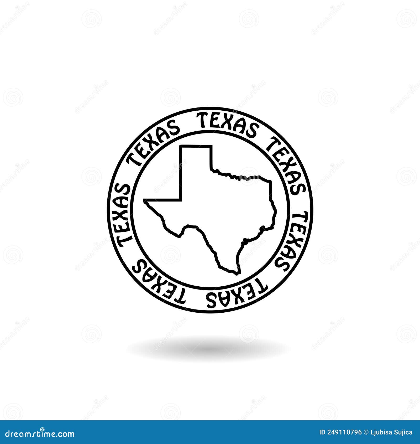 Texas map logo with shadow stock vector. Illustration of badge - 249110796