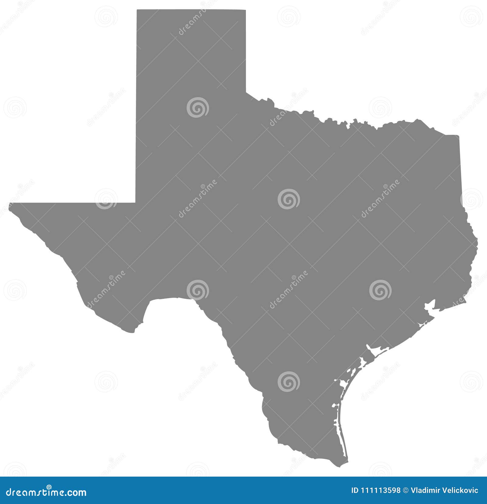 Texas Map - the Second Largest State in the United States Stock Vector ...