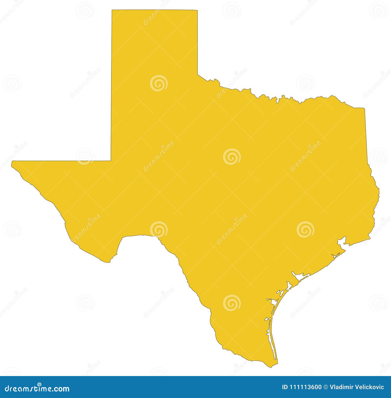 Texas Map - the Second Largest State in the United States Stock Vector ...
