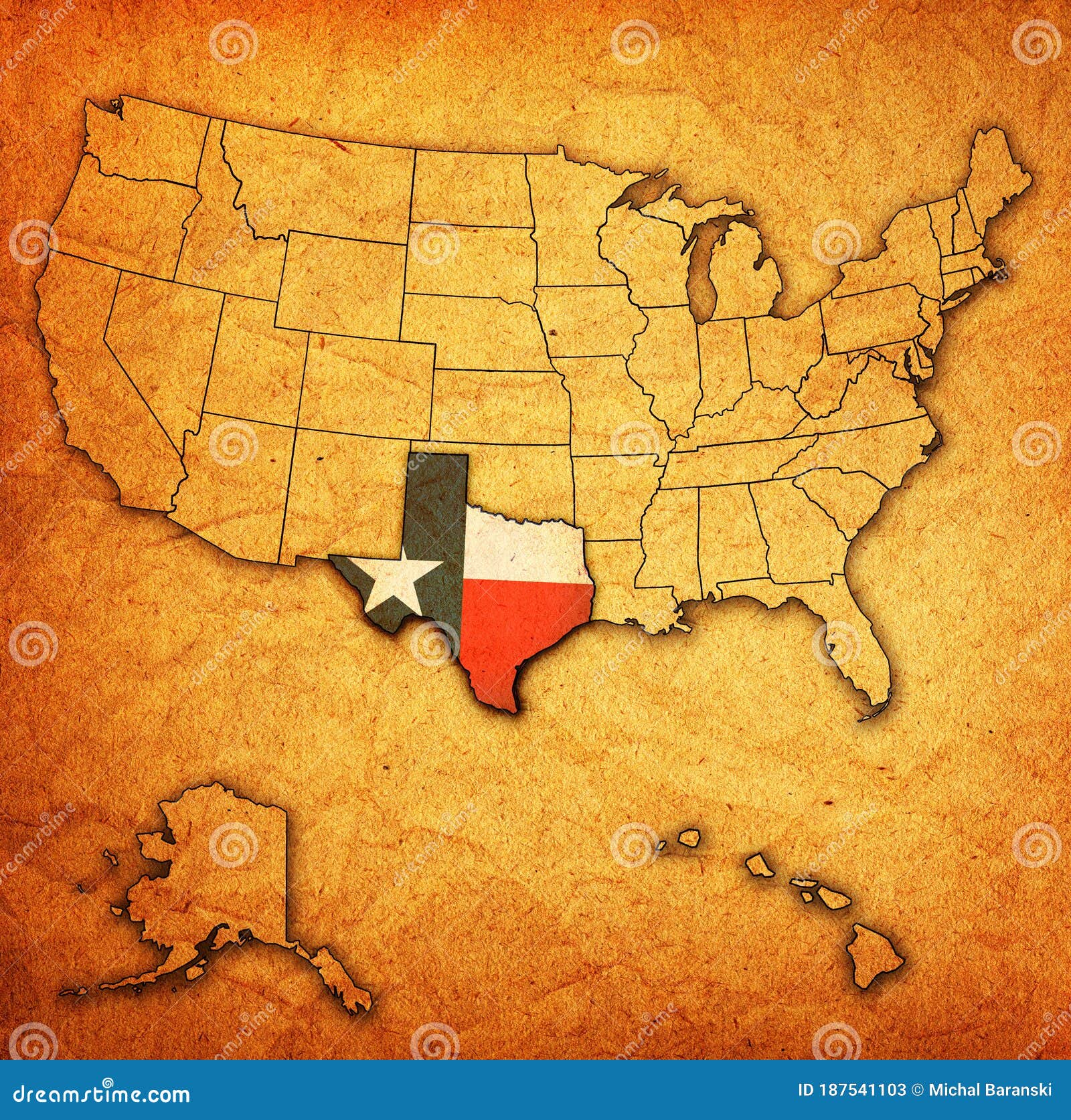 Texas on map of usa stock illustration. Illustration of seal - 187541103