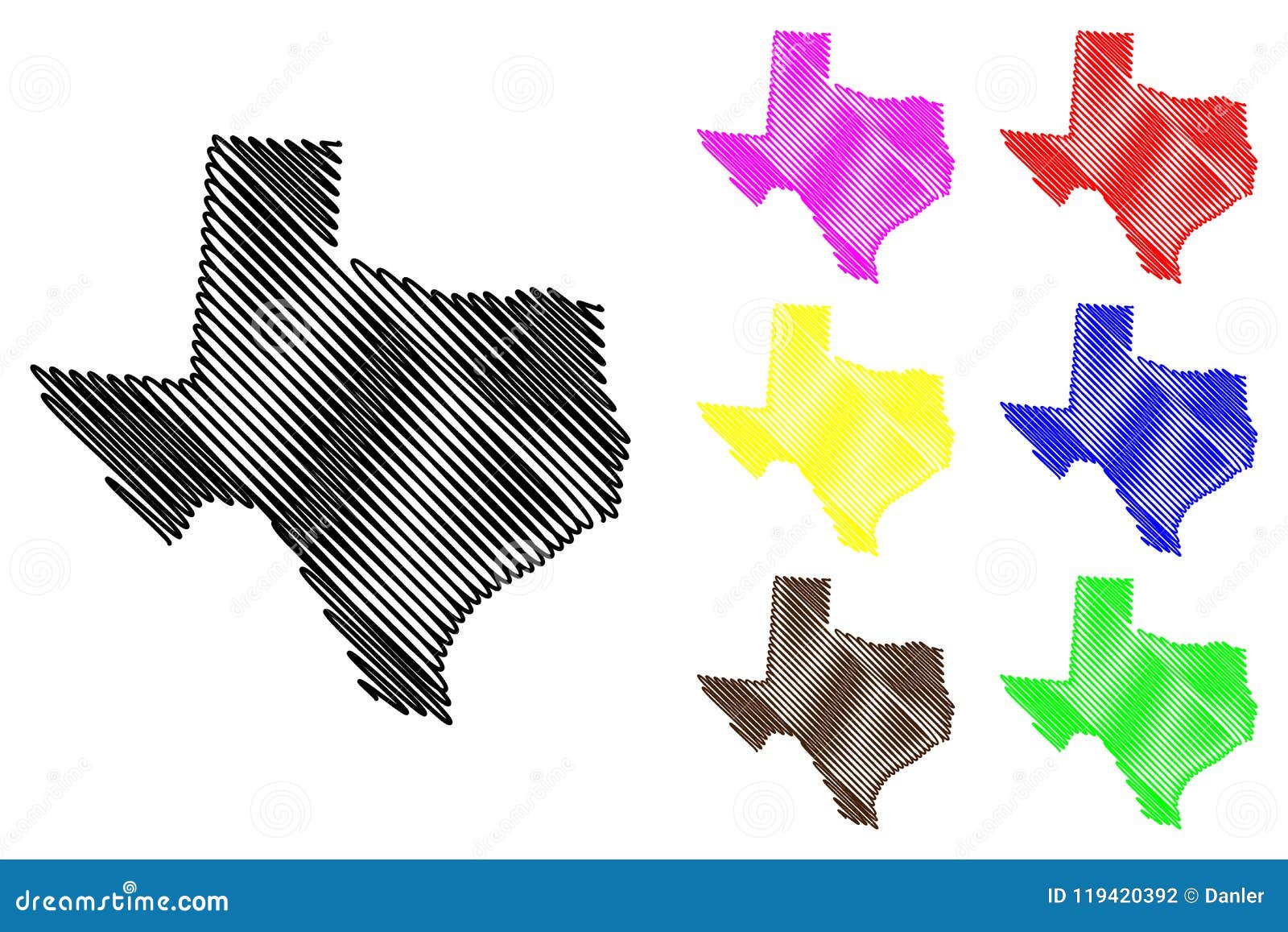 Texas map vector stock vector. Illustration of scribble - 119420392