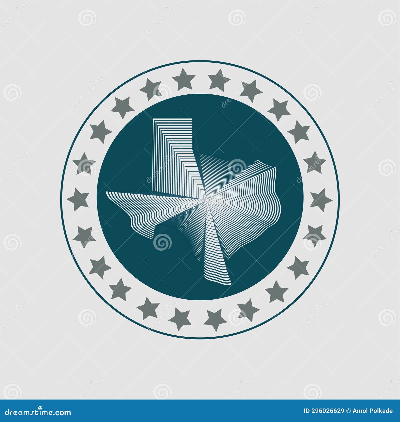 Texas Map Vector Illustration with Stars Stamp Stock Vector ...