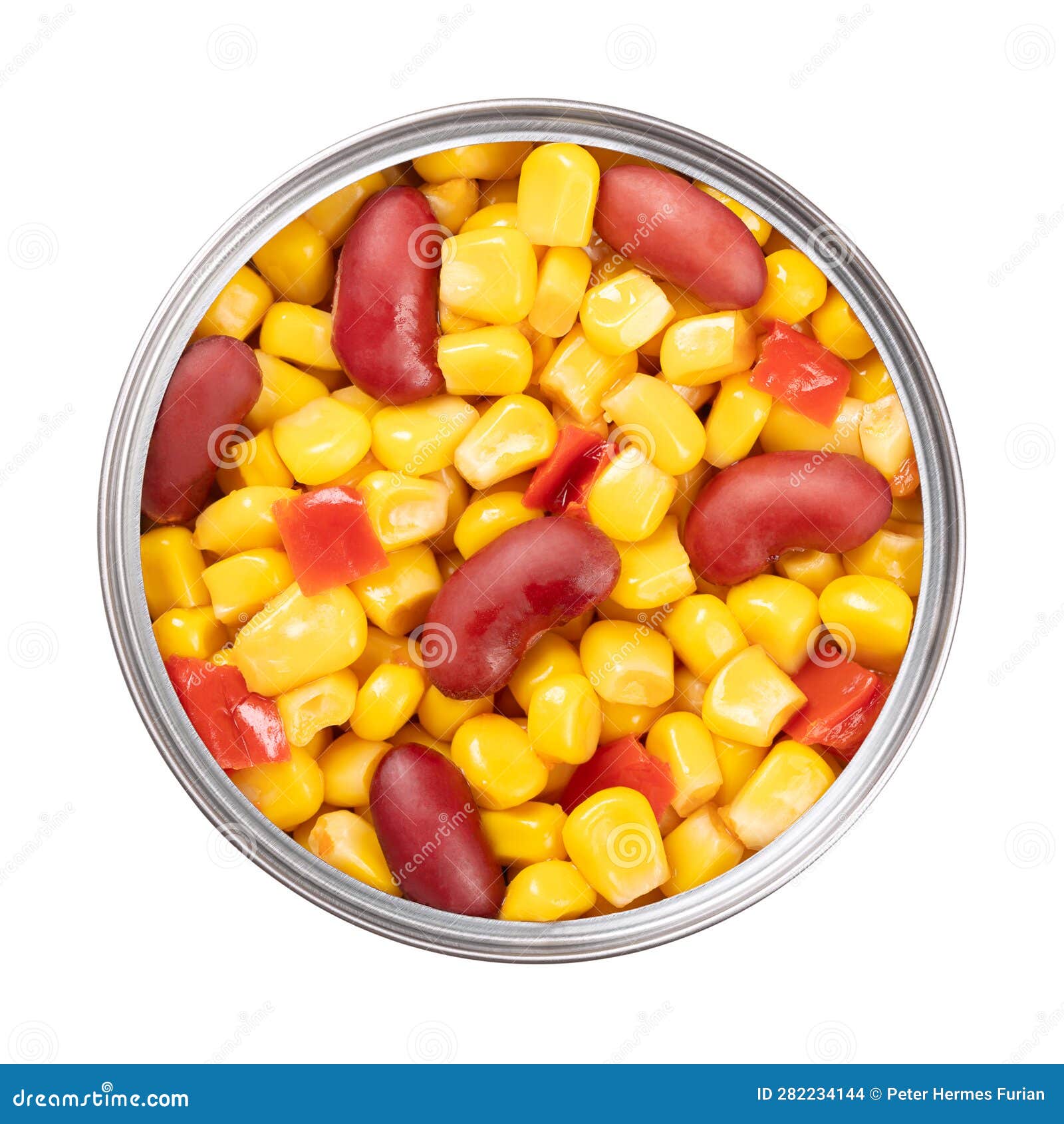 Canned Texas Maize Mix, Corn, Kidney Beans and Bell Pepper, in Open Can ...