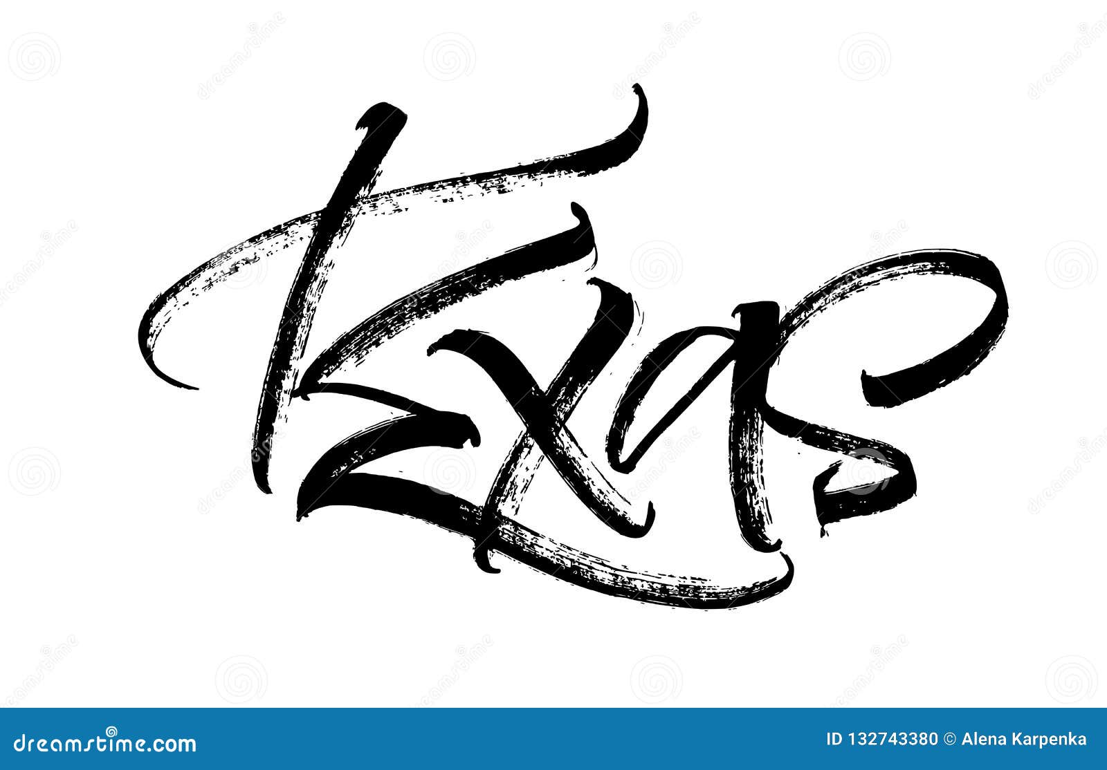 Texas. Modern Calligraphy Hand Lettering for Serigraphy Print Stock ...