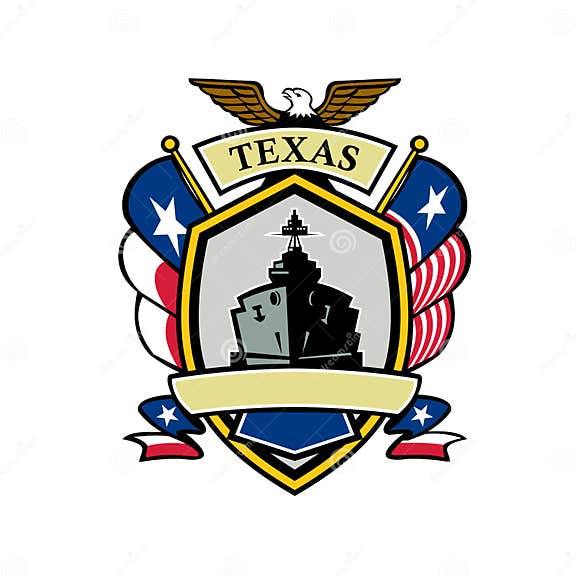 Texas Navy Battleship Flag Icon Ilustração do Vetor - Ilustração de ...