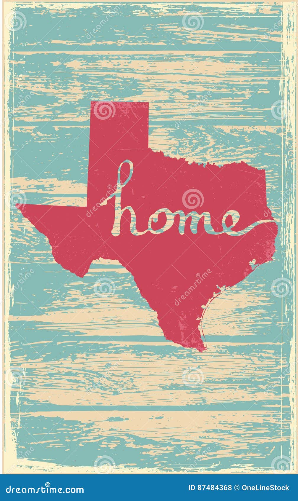 Texas Nostalgic Rustic Vintage State Vector Sign Stock Vector ...