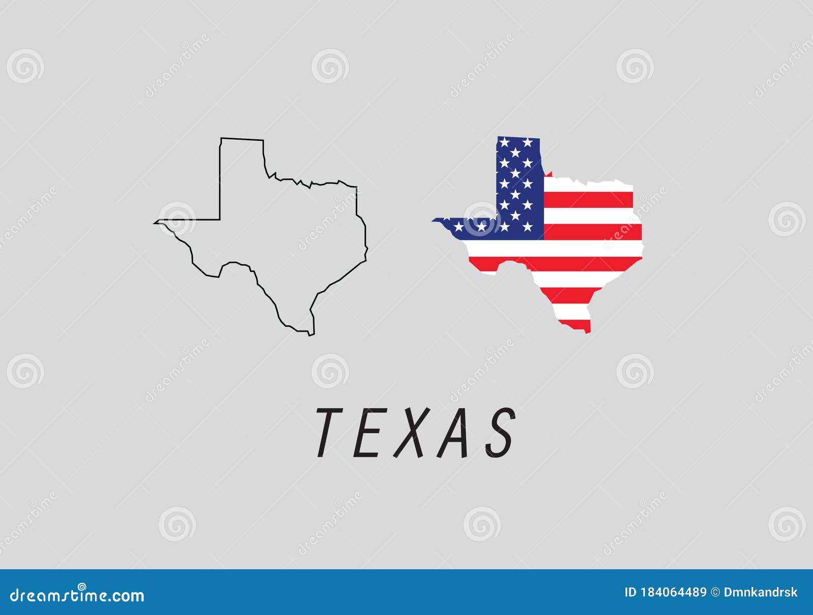 Texas Outline Map State Borders Vector Illustration | CartoonDealer.com ...